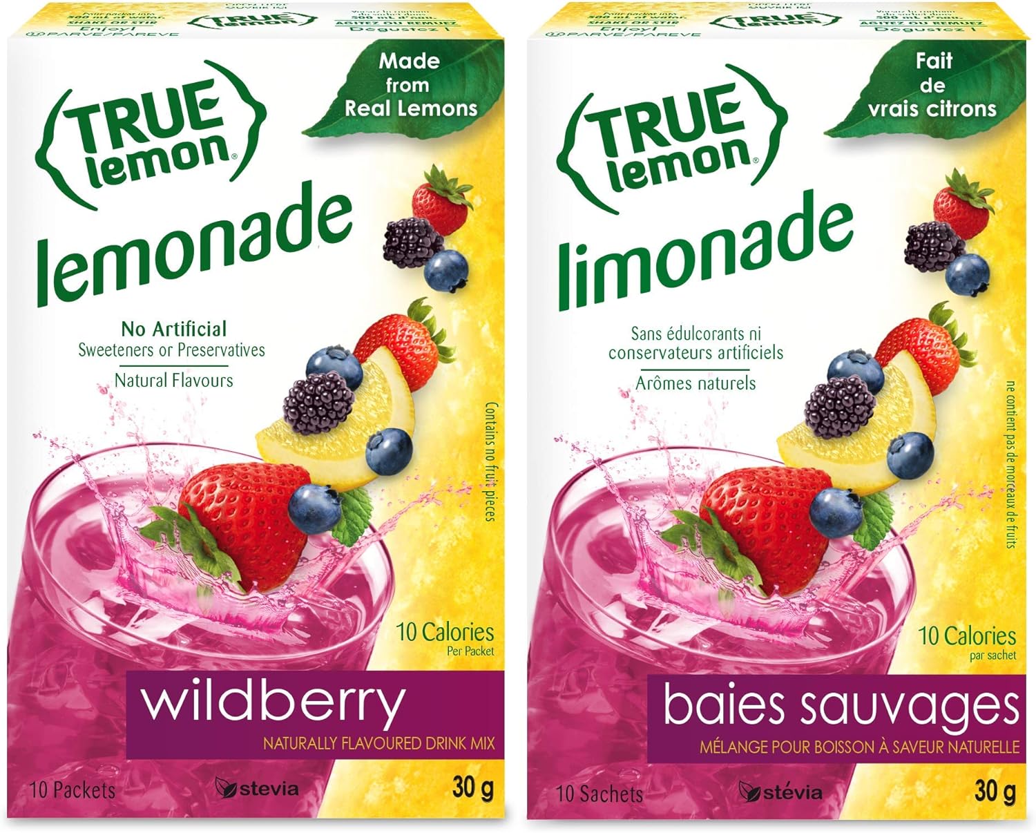 True Lemon Wildberry Lemonade Drink Mix, 10ct (Pack of 12) : Amazon.ca ...