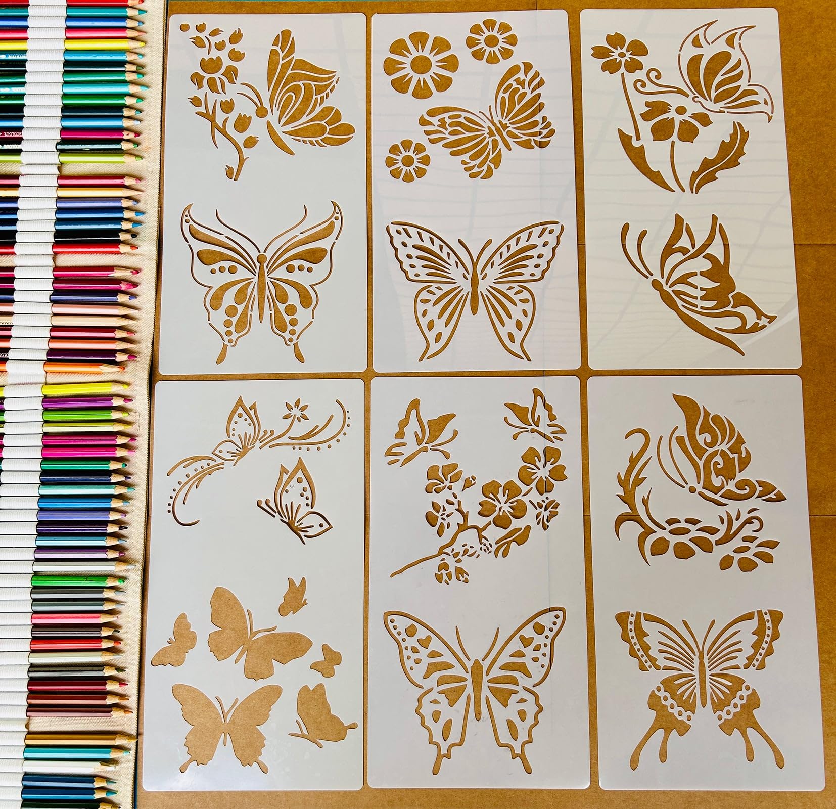 Butterfly Stencils for Painting, 8PCS 11.8x6.3” Large Butterfly ...