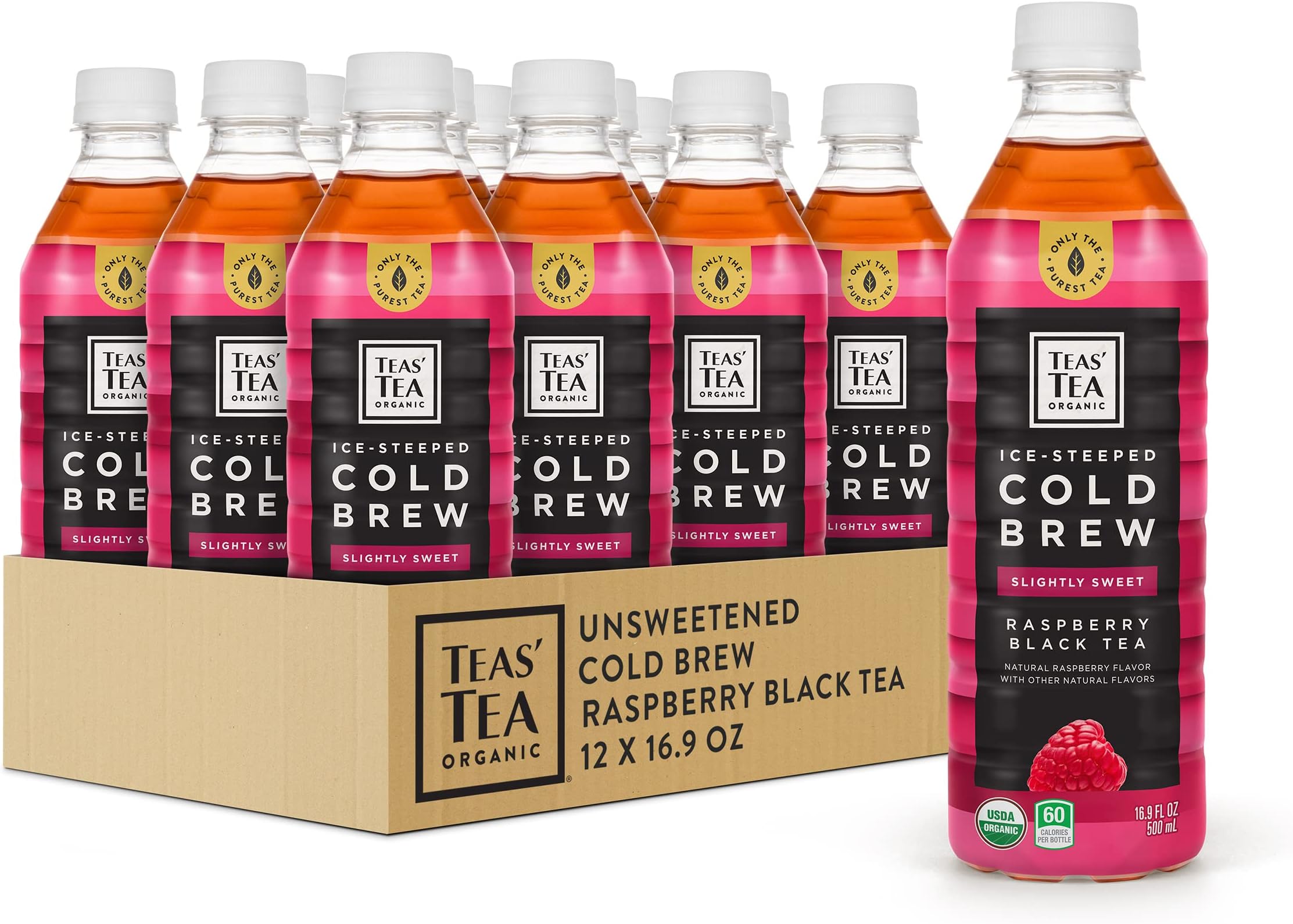 Amazon.com: Teas' Tea Organic Cold Brew Raspberry Black Tea (Pack of 12 ...