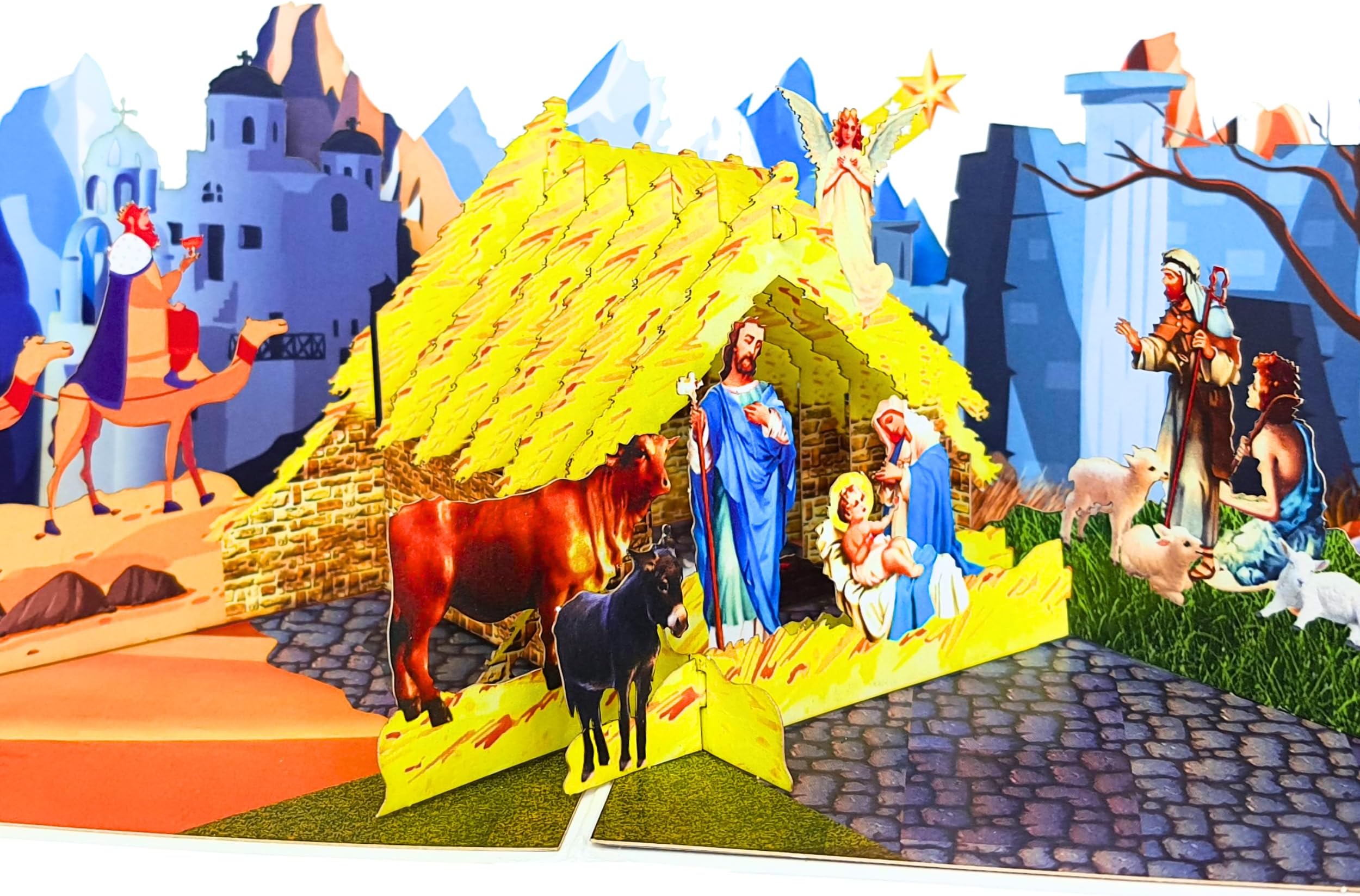 Amazon.com : HEARTAGS Nativity Pop Up Christmas Cards, 3D Religious ...