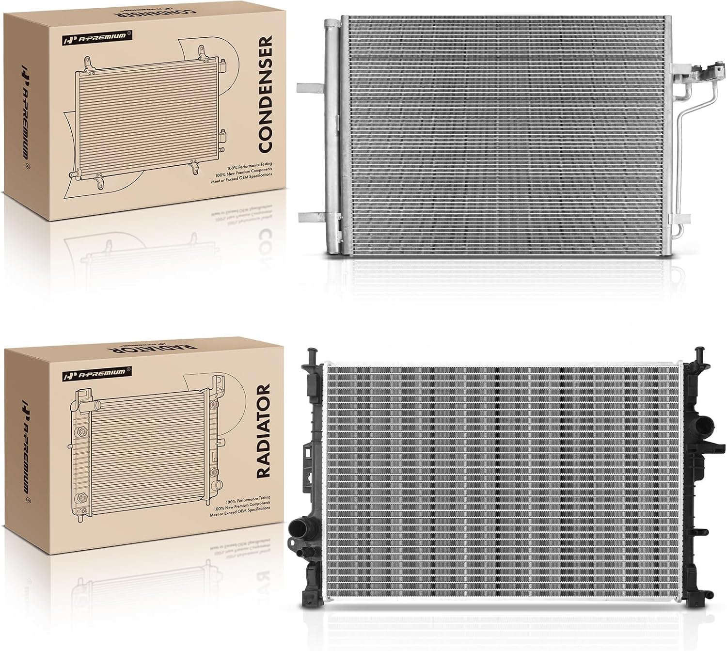 Amazon.com: A-Premium Engine Coolant Radiator & A/C Condenser Cooling ...