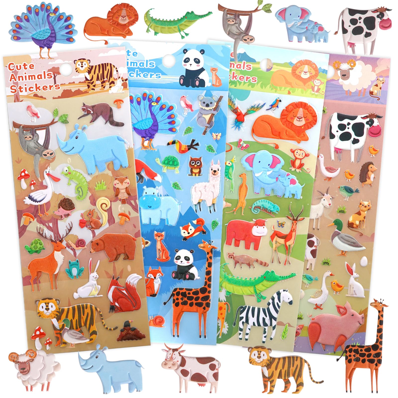 Snapklik.com : Jactales Reusable 3D Puffy Animal Stickers For Kids ...