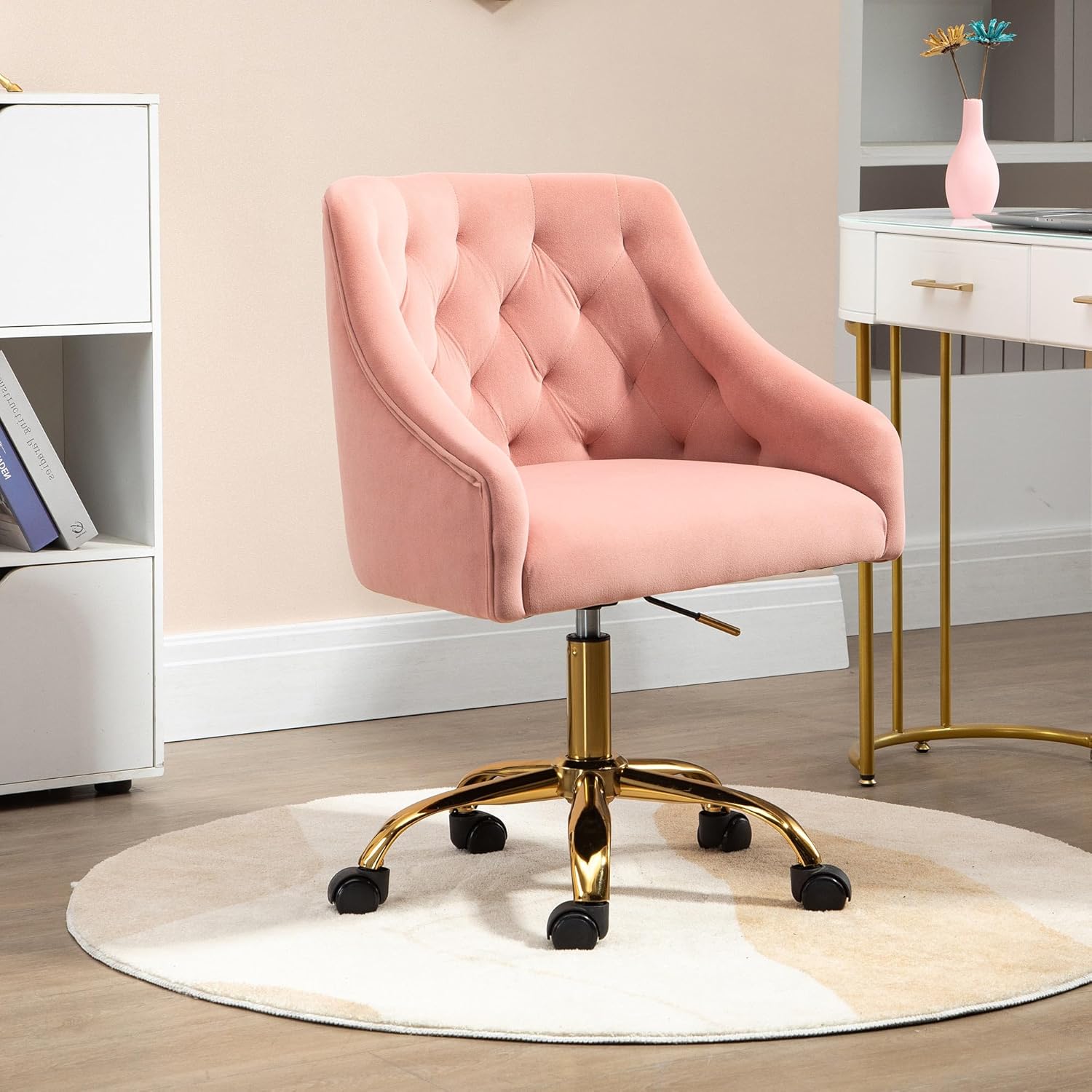 Velvet Office Task Desk Chair for Girls, Modern Vanity Chair for Home ...