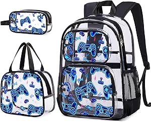 Amazon.com | Bevalsa Clear Gaming Backpack for Boys Girls Kids ...