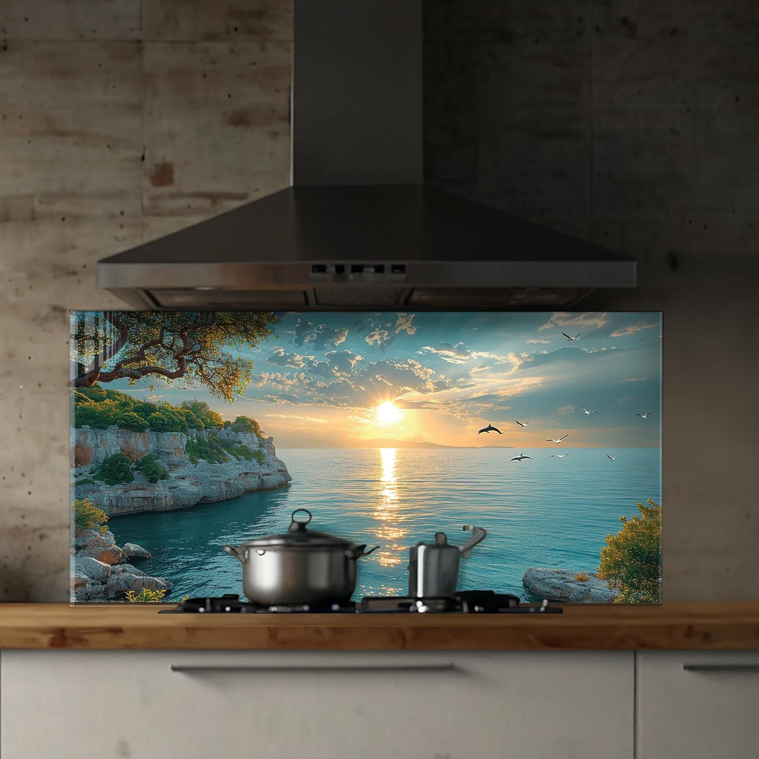 Amazon.com: Roggmard Backsplash for Kitchen Wall, Behind Stove Wall ...