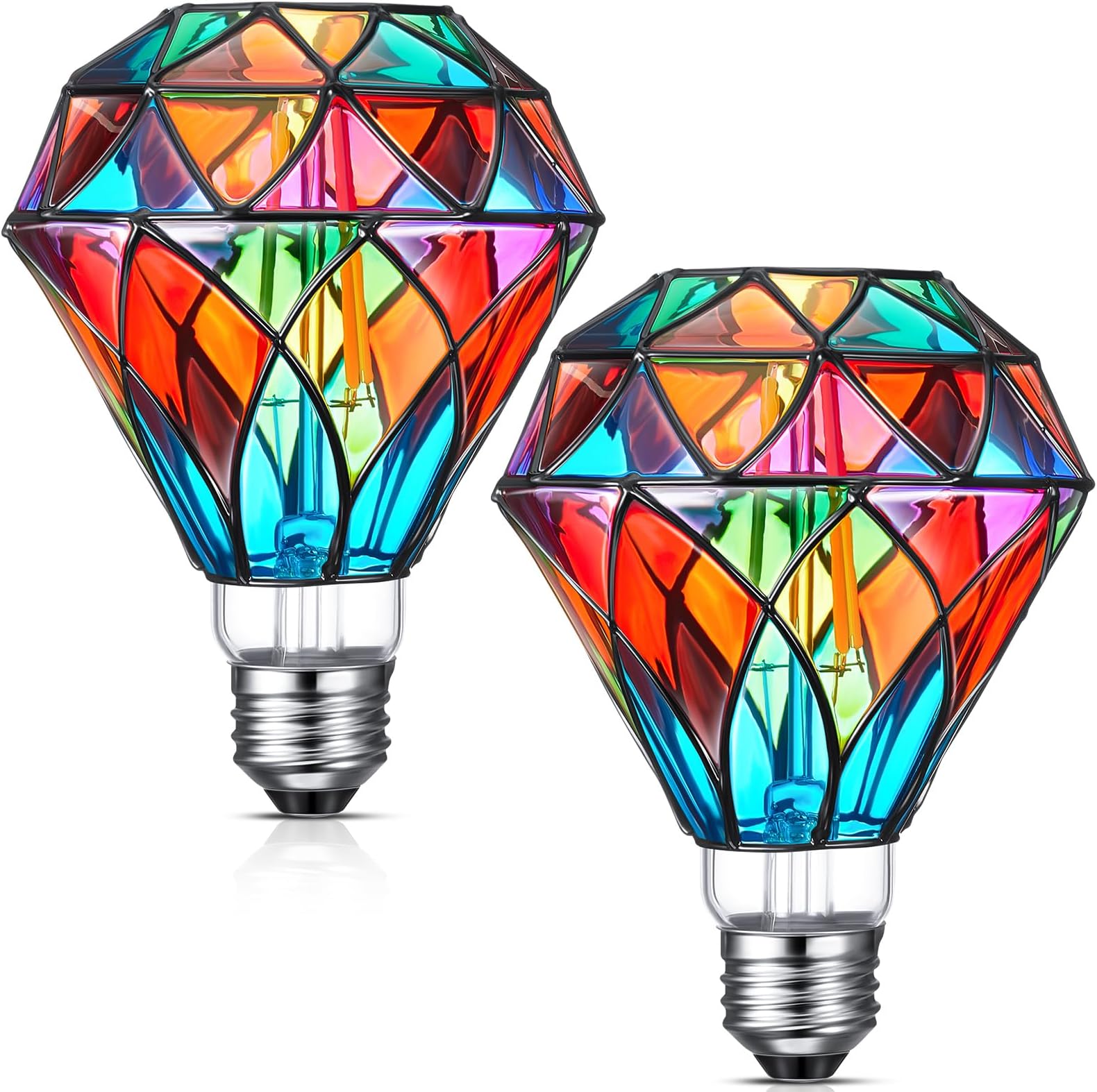 2 Pack Infinity 3D Light Fireworks Effect ST19 LED Light Bulb - 3W 120V ...