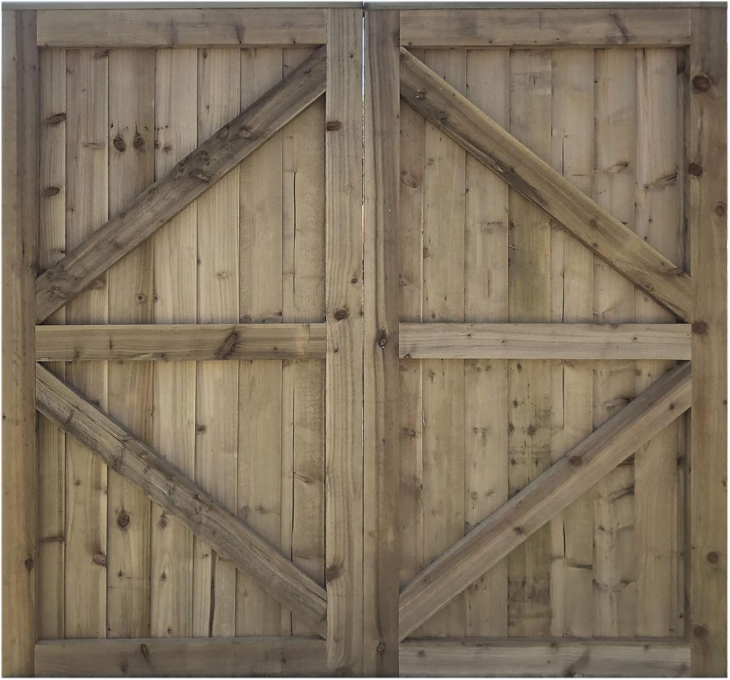 Pressure Treated Feather Edge Double Driveway Wooden Garden Gates (1 ...