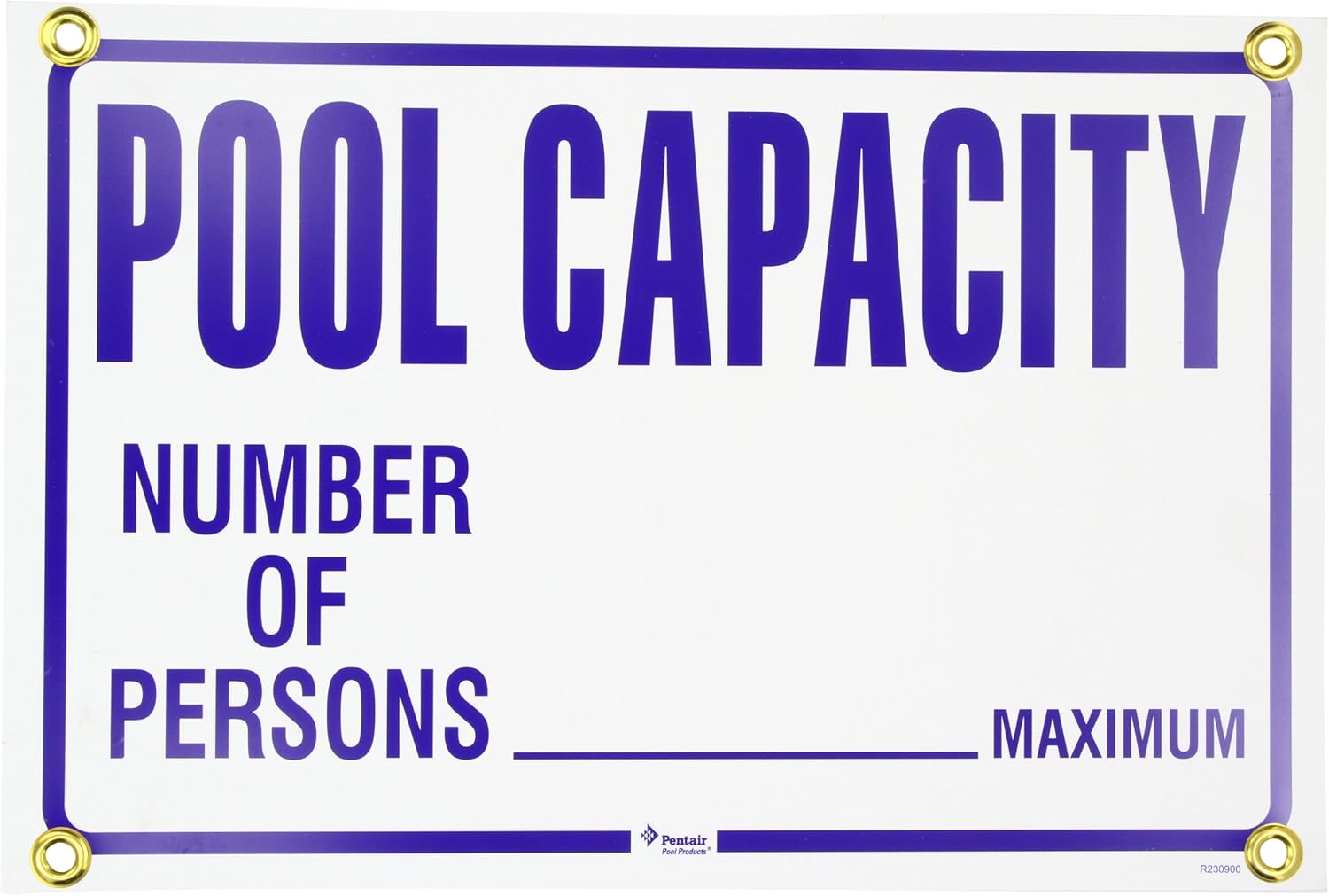 Amazon.com : Pentair R230900 Pool Capacity Pool Sign : Patio, Lawn & Garden