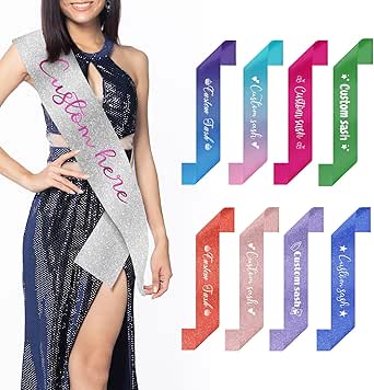 Amazon.com: Hapelf Custom Sash Personalized Sashes with Name Crown ...