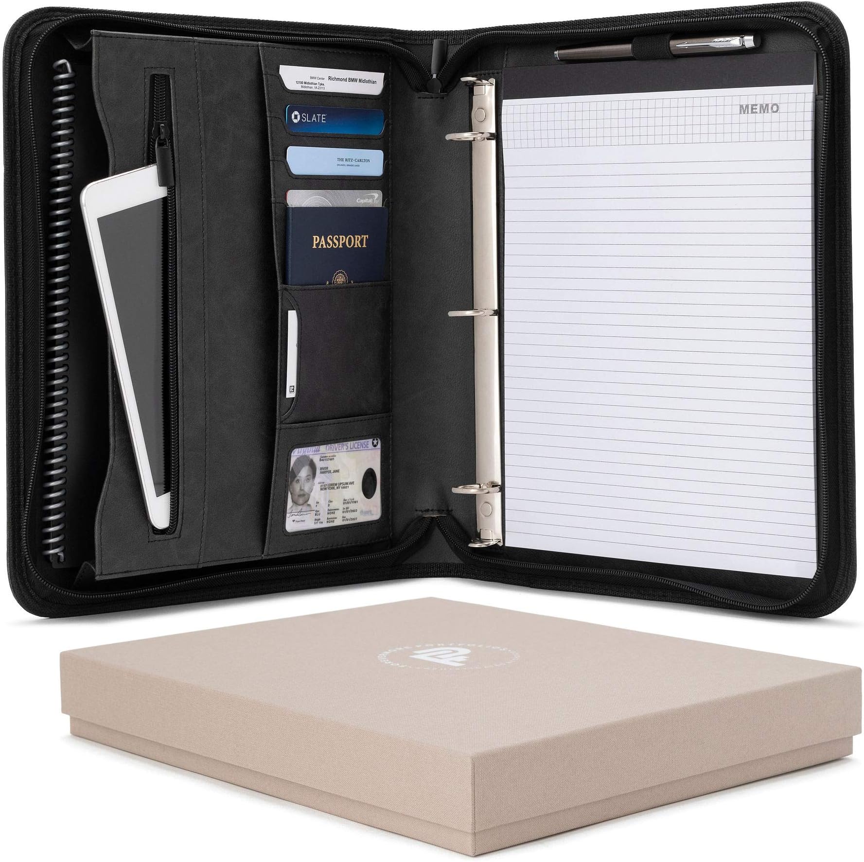 Forevermore Portfolios Padfolio Binder - Professional Faux Leather ...
