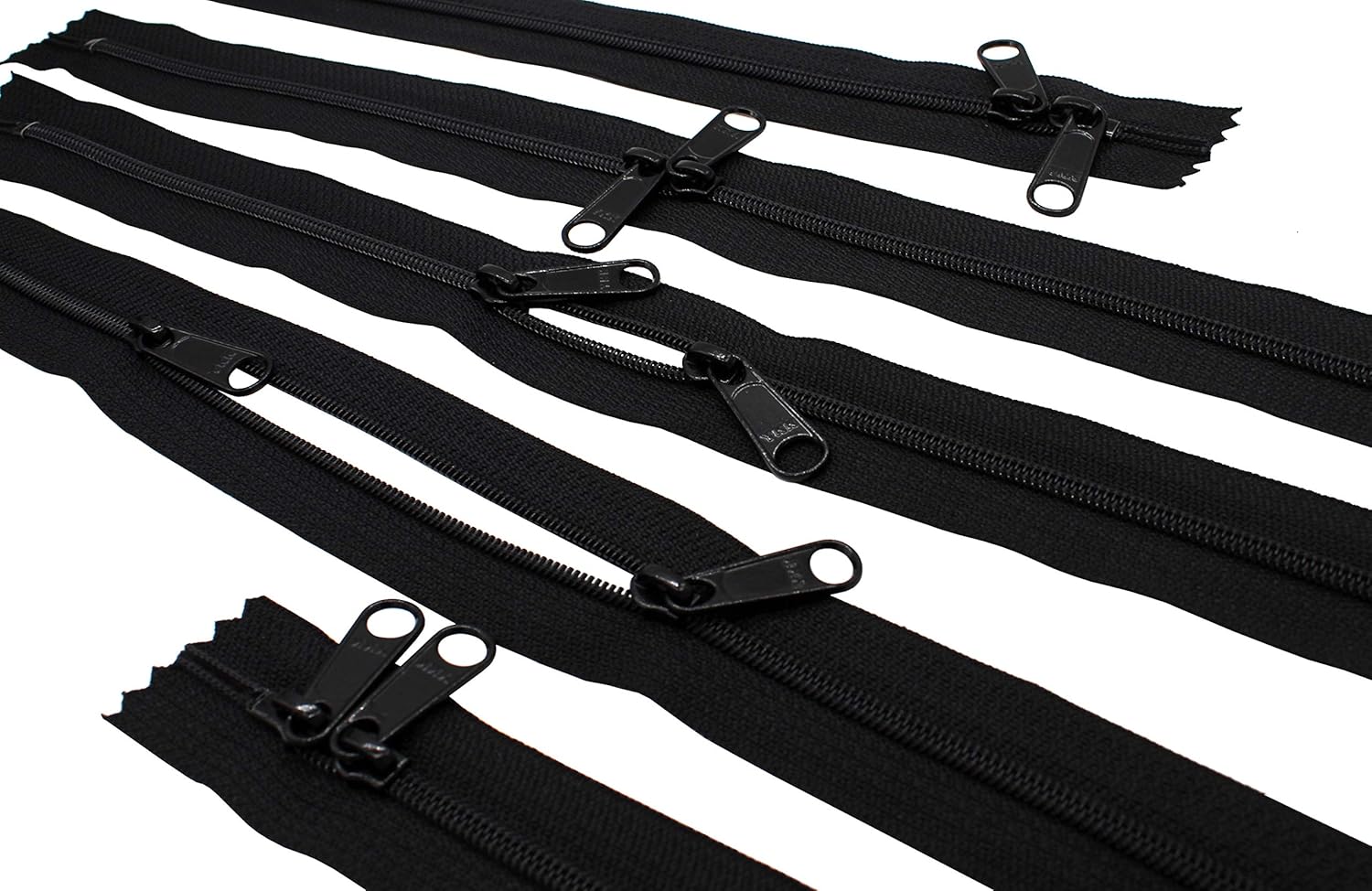 Amazon.com: Double Slide 27" Black Zipper YKK #4.5 Coil with Two Long ...