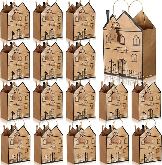 Amazon.com: Geyoga 24 Pcs House Shaped Gift Bags Real Estate Bag with ...