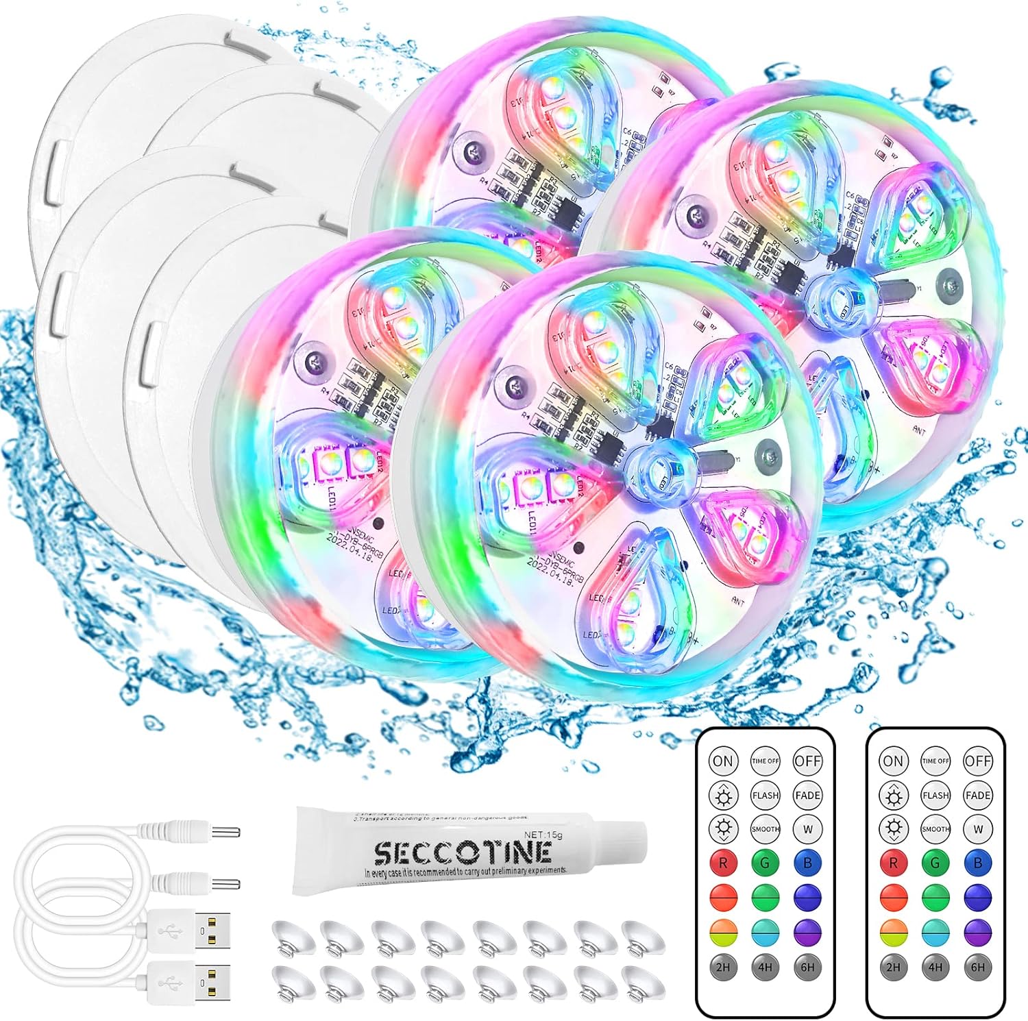 Amazon.com : 2024 New Rechargeable Submersible Led Pool Lights with ...