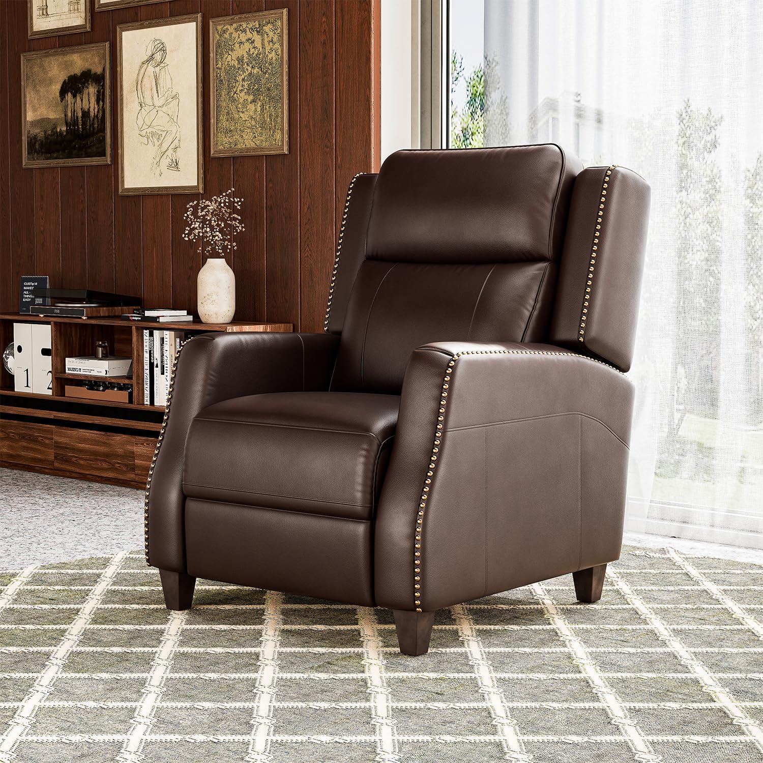 Amazon.com: WOWT Pack of 2 Recliner Chair Genuine Leather Power ...