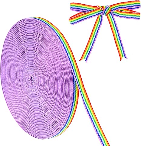 Amazon.com: 55 Yards / 50 Meters Rainbow Grosgrain Ribbons, Double ...