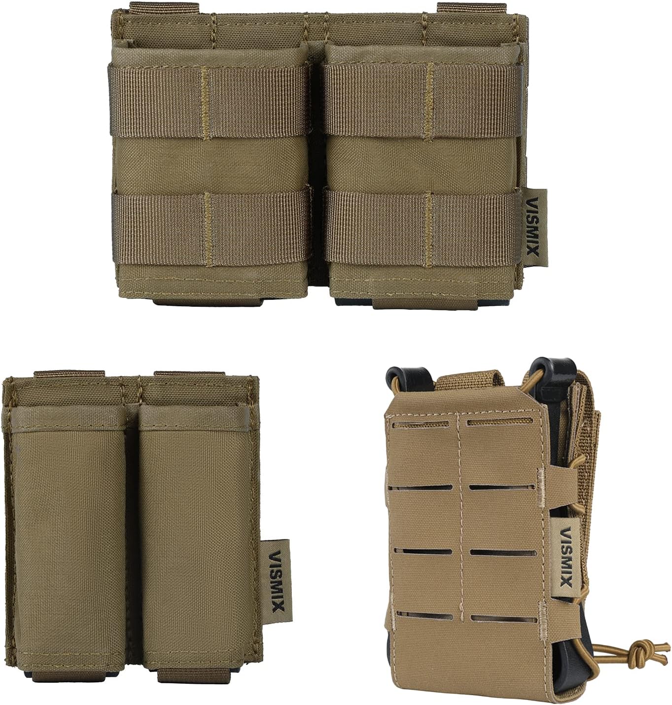 Amazon.com : Double 9mm Mag Pouch + Double 5.56mm AR MOLLE Magazine ...