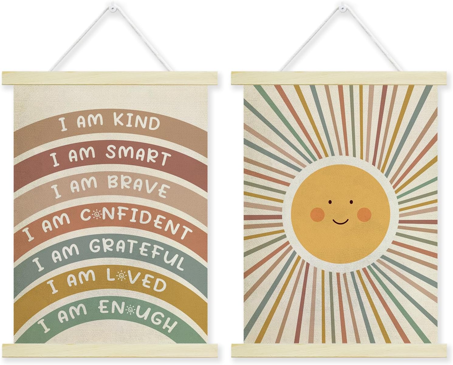 Amazon.com - Positive Affirmations Poster Hanger Frame Set of 2, Boho ...