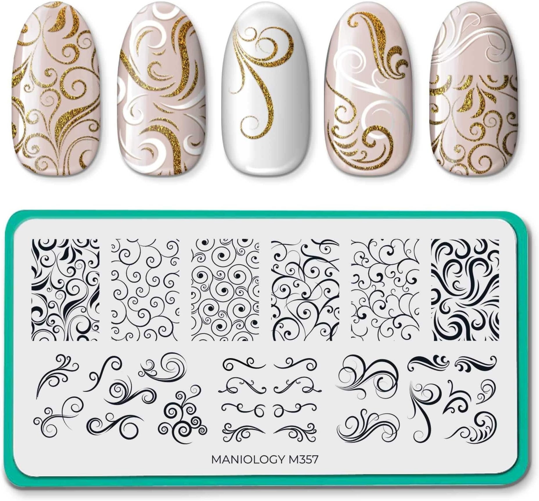 Amazon.com: Maniology Swirls Nail Stamping Plate, Swirling Patterns ...