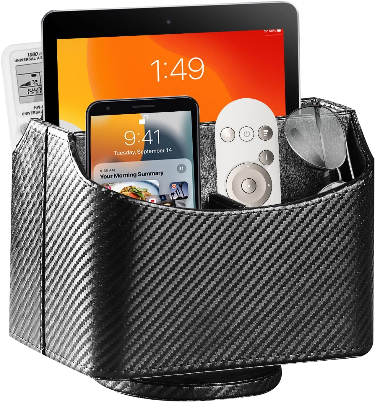 Amazon.com : Ciyuhome Leather 360°Rotatable Remote Control Holder,TV ...