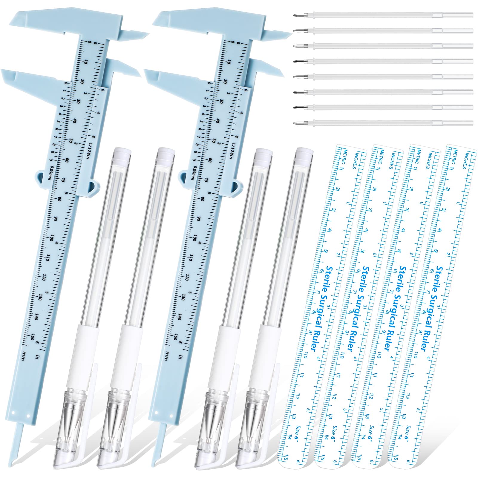 Amazon.com : Ctosree 10 Pcs Eyebrow Tools 2 Measuring Ruler 4 ...