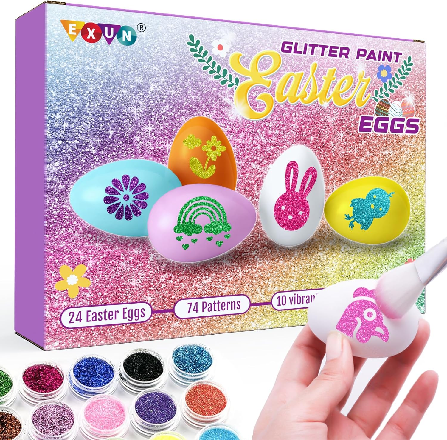 Amazon.com: Exun Easter Egg Painting Kit, Arts and Crafts Set with ...