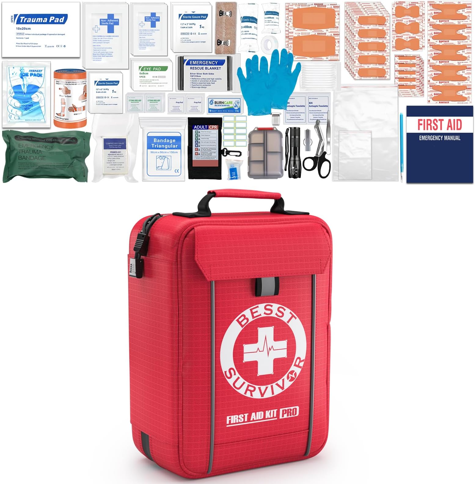 Amazon.com: Besst Survivor Comprehensive First Aid Kits -Labeled ...