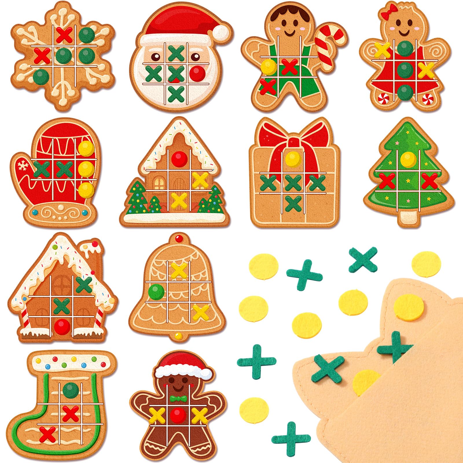 Snapklik.com : Capoda 24 Pack Gingerbread Man Tic Tac Toe Game Boards ...