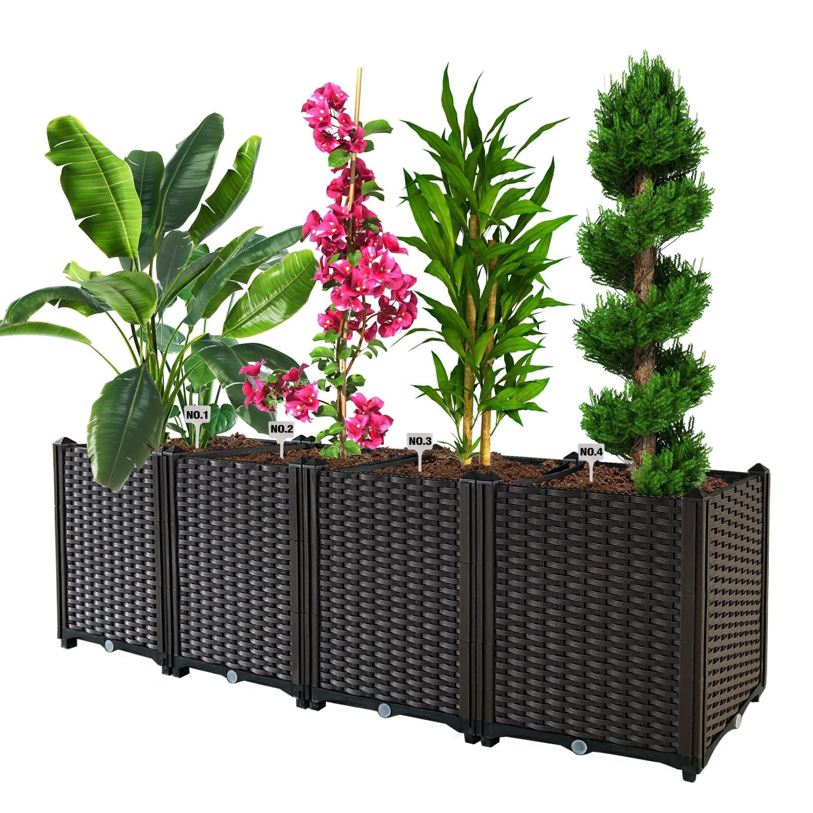 Amazon.com: Planter Box Large Planters for Outdoor Plants Raised Garden ...