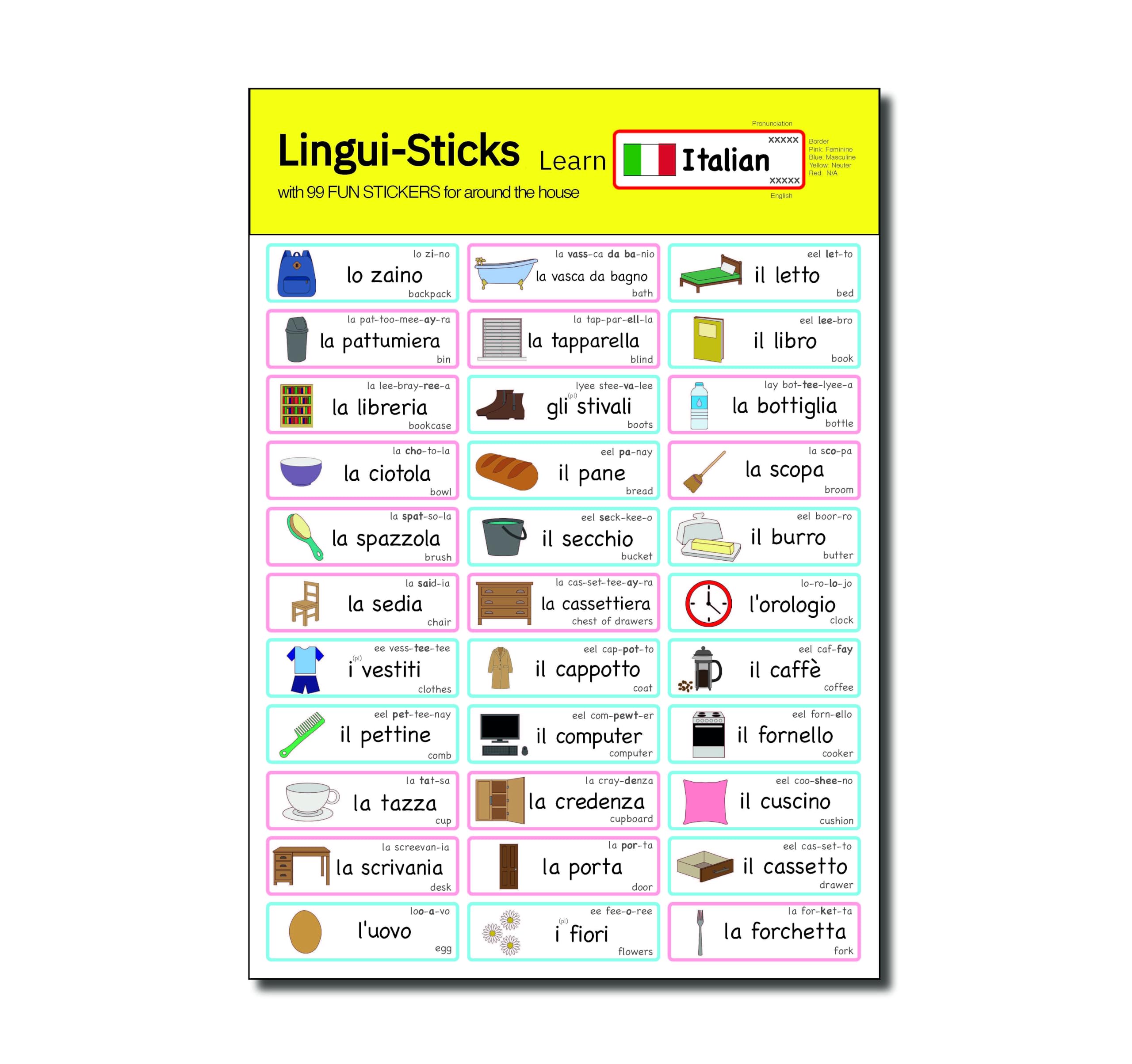 Lingui-Sticks Language Learning Stickers – Educational Stickers to ...