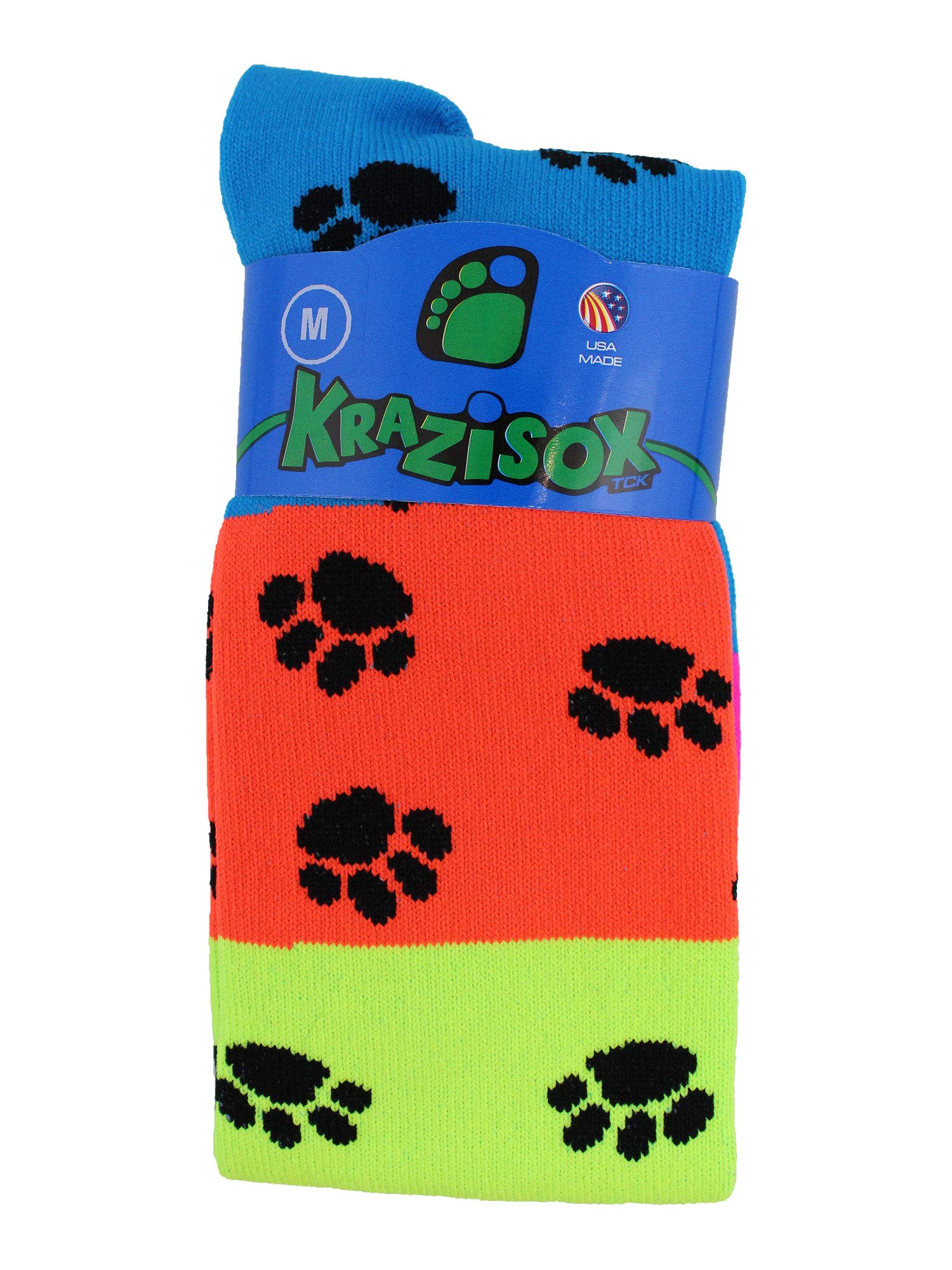 Snapklik.com : TCK Neon Rainbow Fun Print OTC Socks