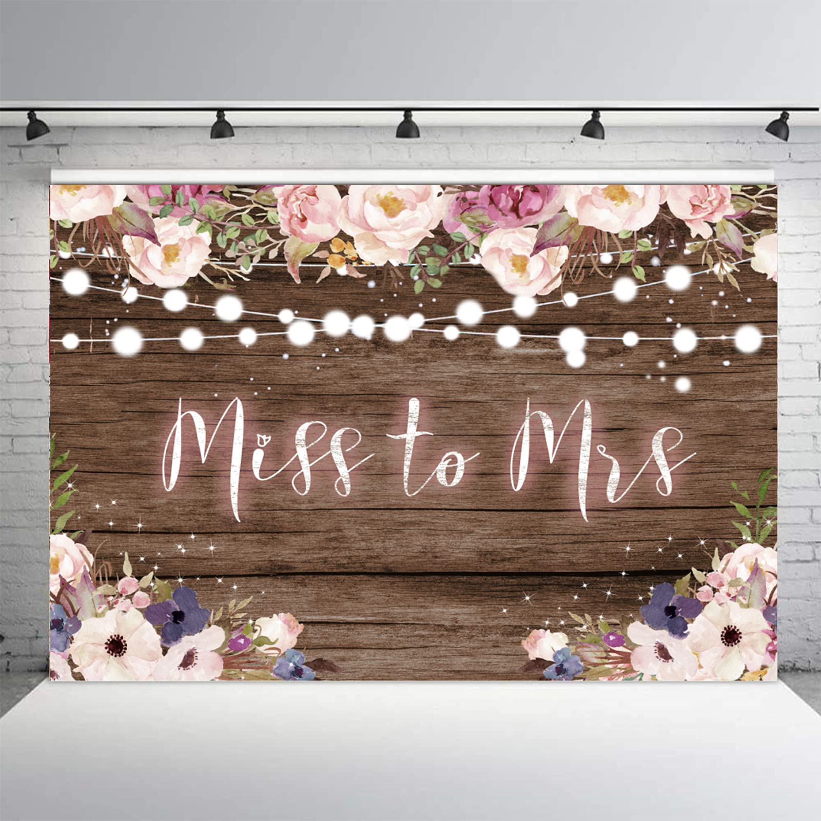 Miss To Mrs Backdrop Bridal Shower Photography Background Engagement ...