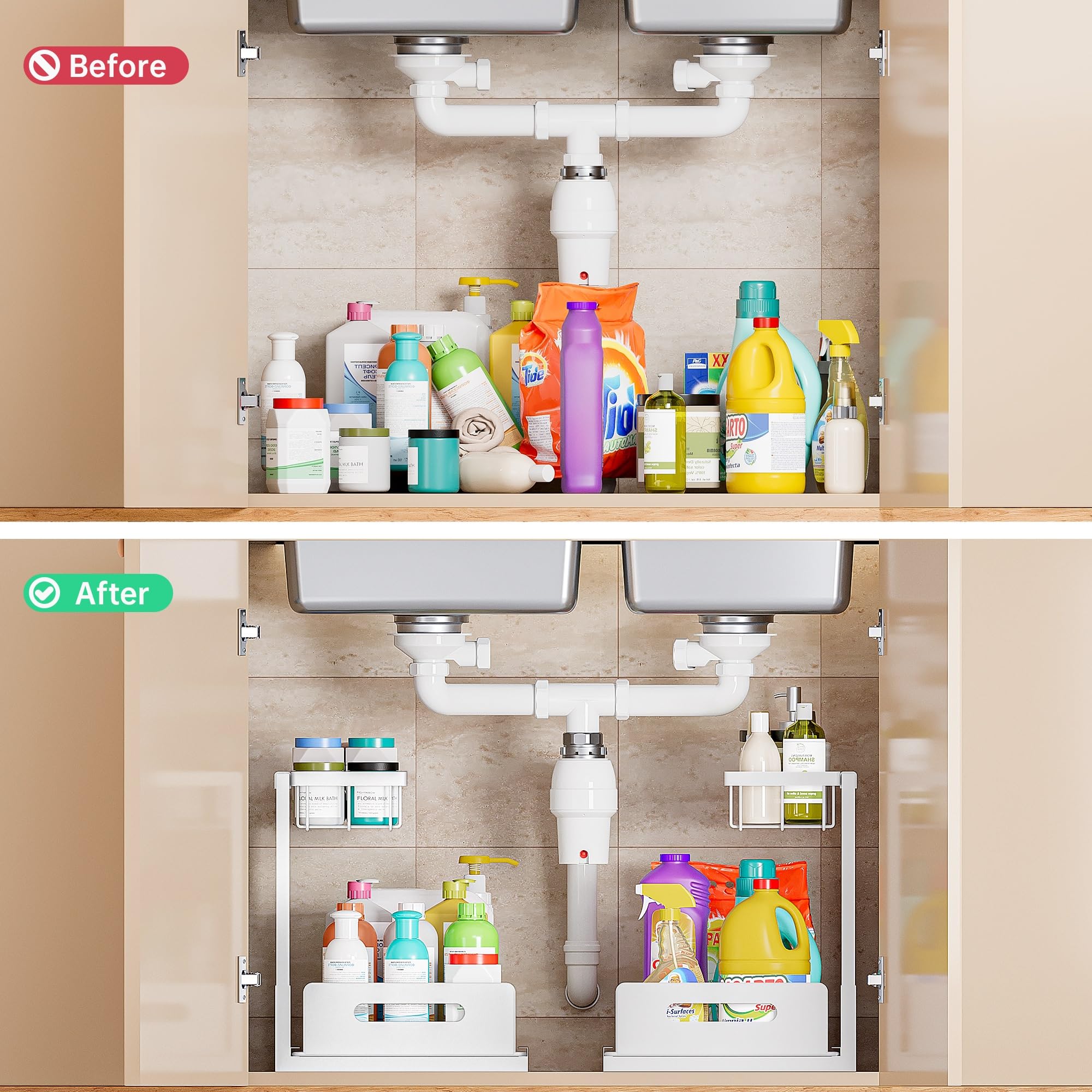 Snapklik.com : Under Sink Organizer And Storage, Slide Out Cabinet ...