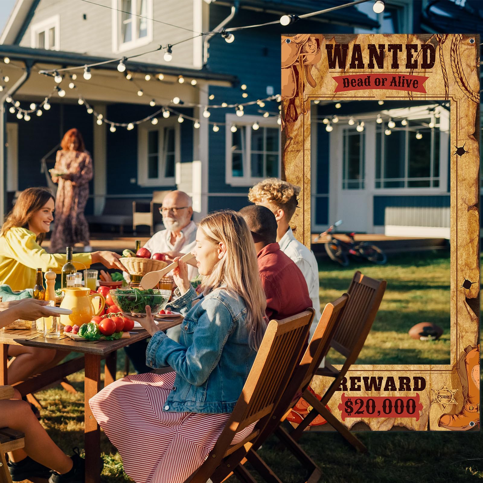 Snapklik.com : Western Wanted Photo Booth Prop Large Wild West Selfie ...