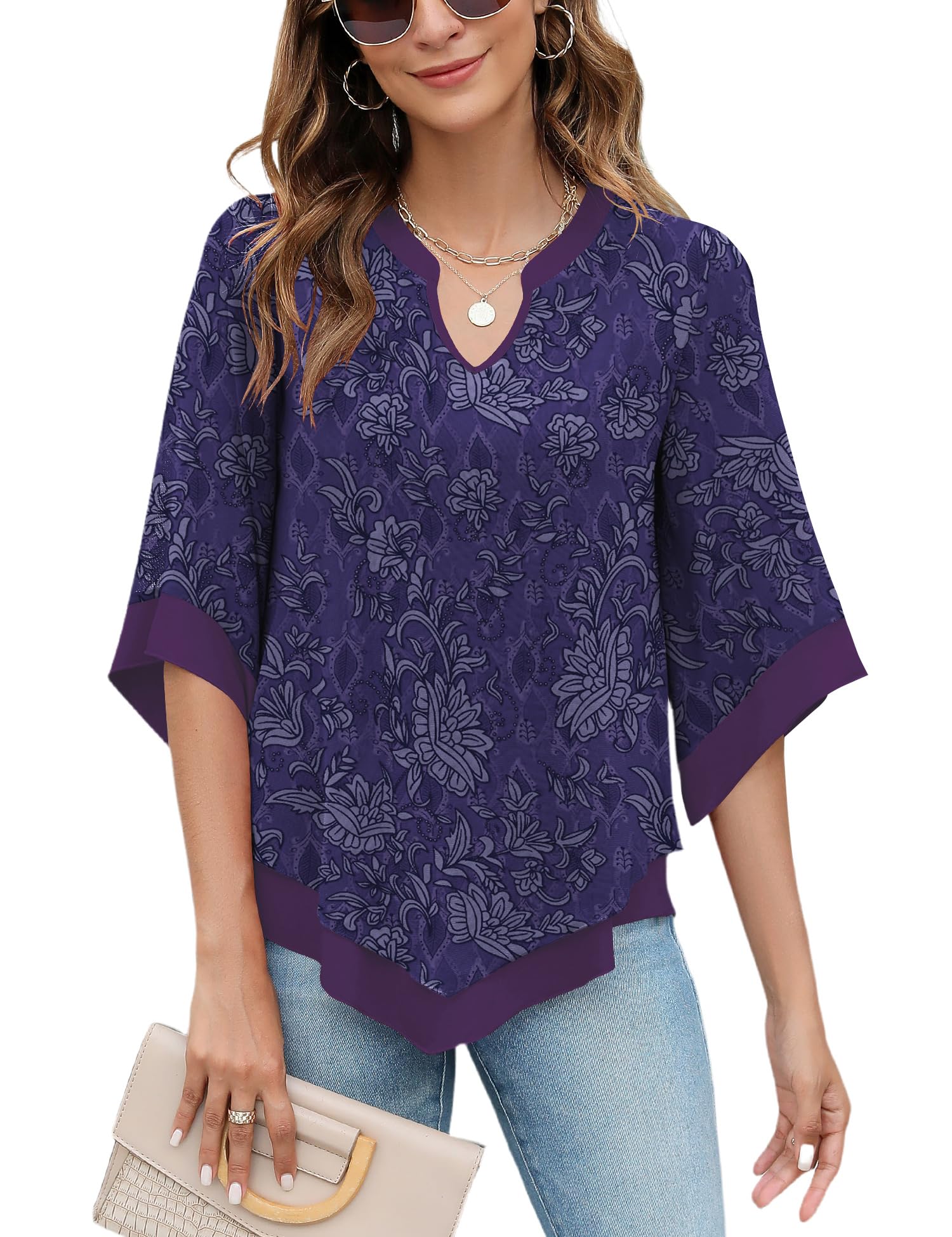 Snapklik.com : Plus Size Work Tops For Women Floral Tops Plus Size ...