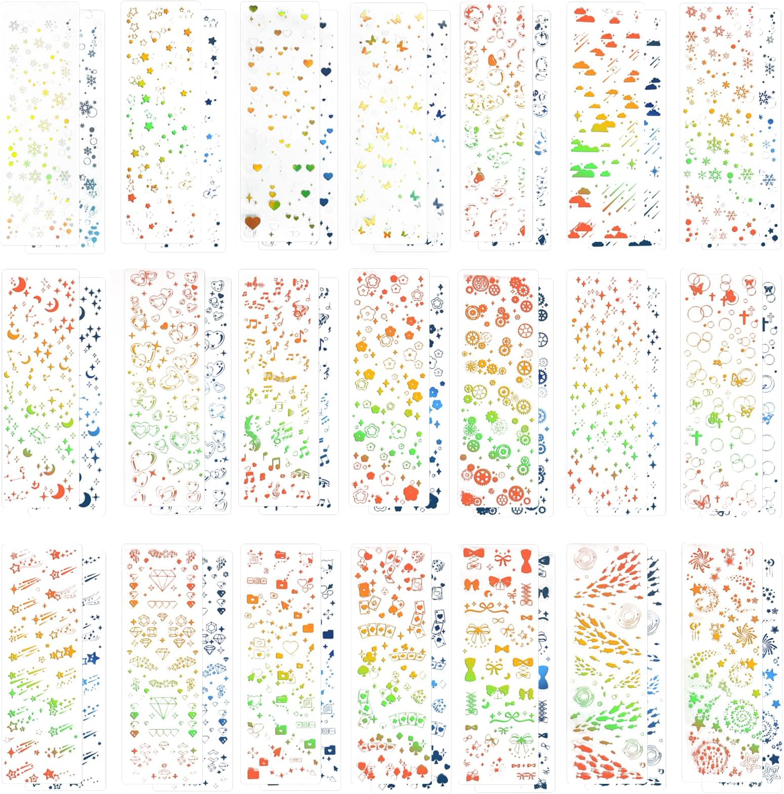 Amazon.com: 42 Sheets Korean Stickers Holographic Stickers, Self ...