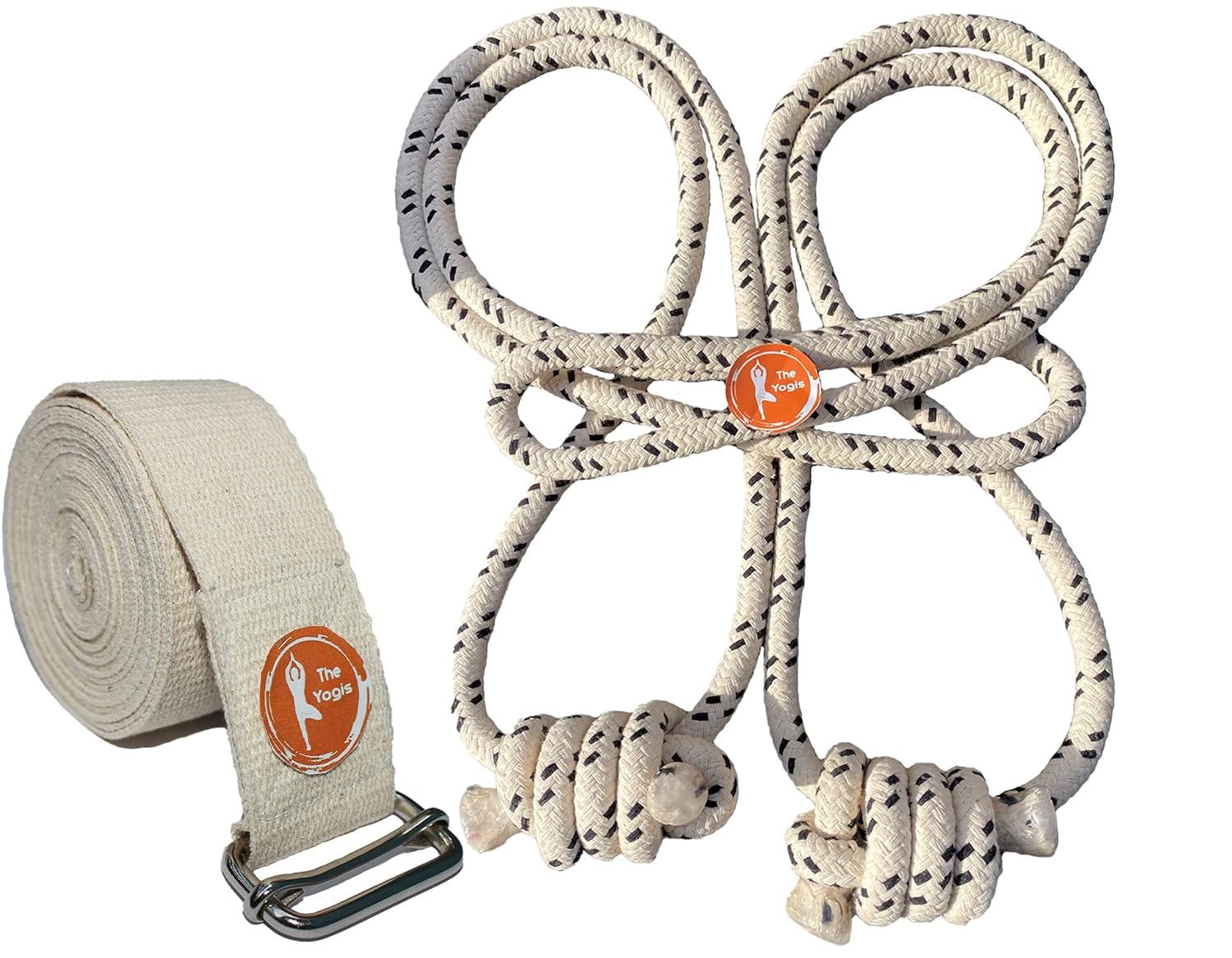 The Yogis Iyengar Wall Yoga Ropes full Set of - 2 Long Ropes with 1 ...
