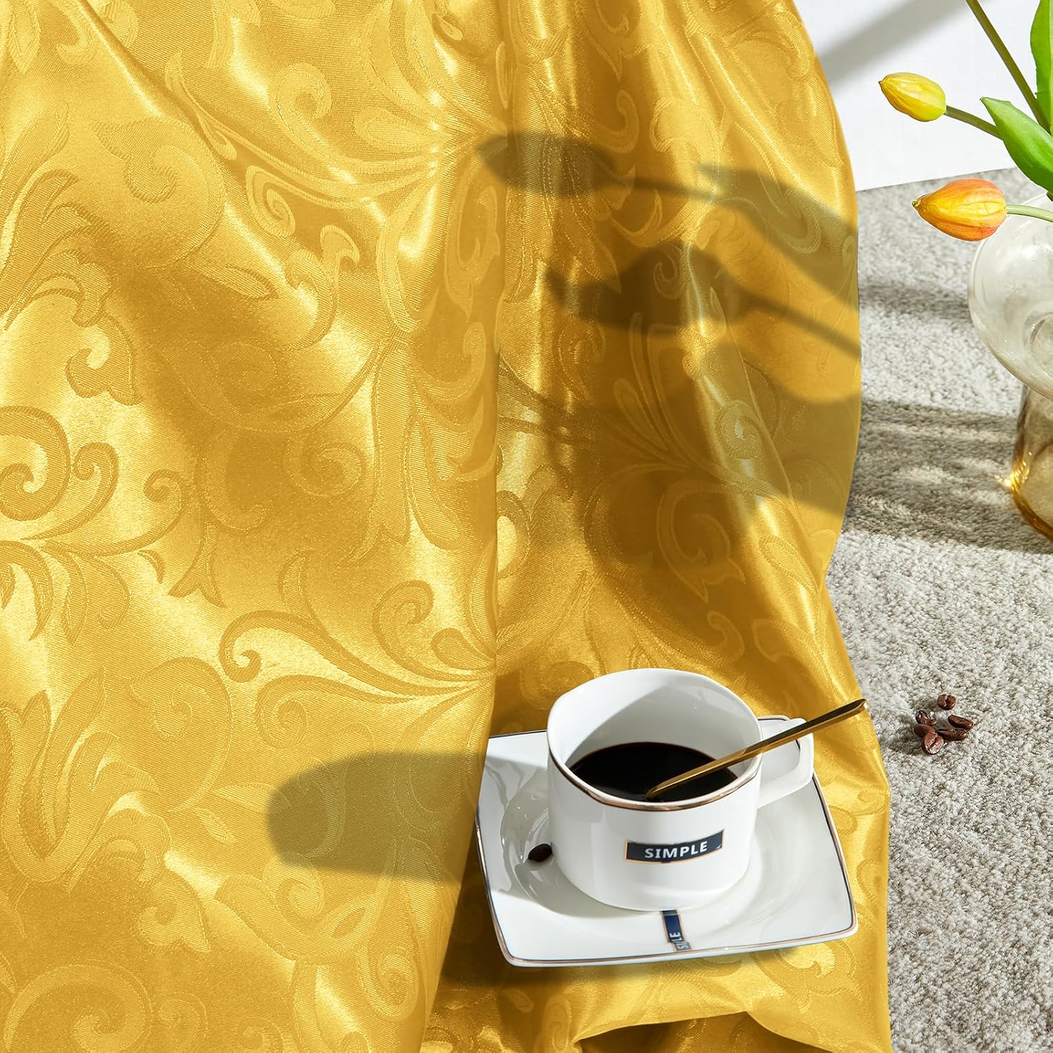 Amazon.com: VACVELT Damask Jacquard Satin Fabric by The Yard, 60 Inch ...