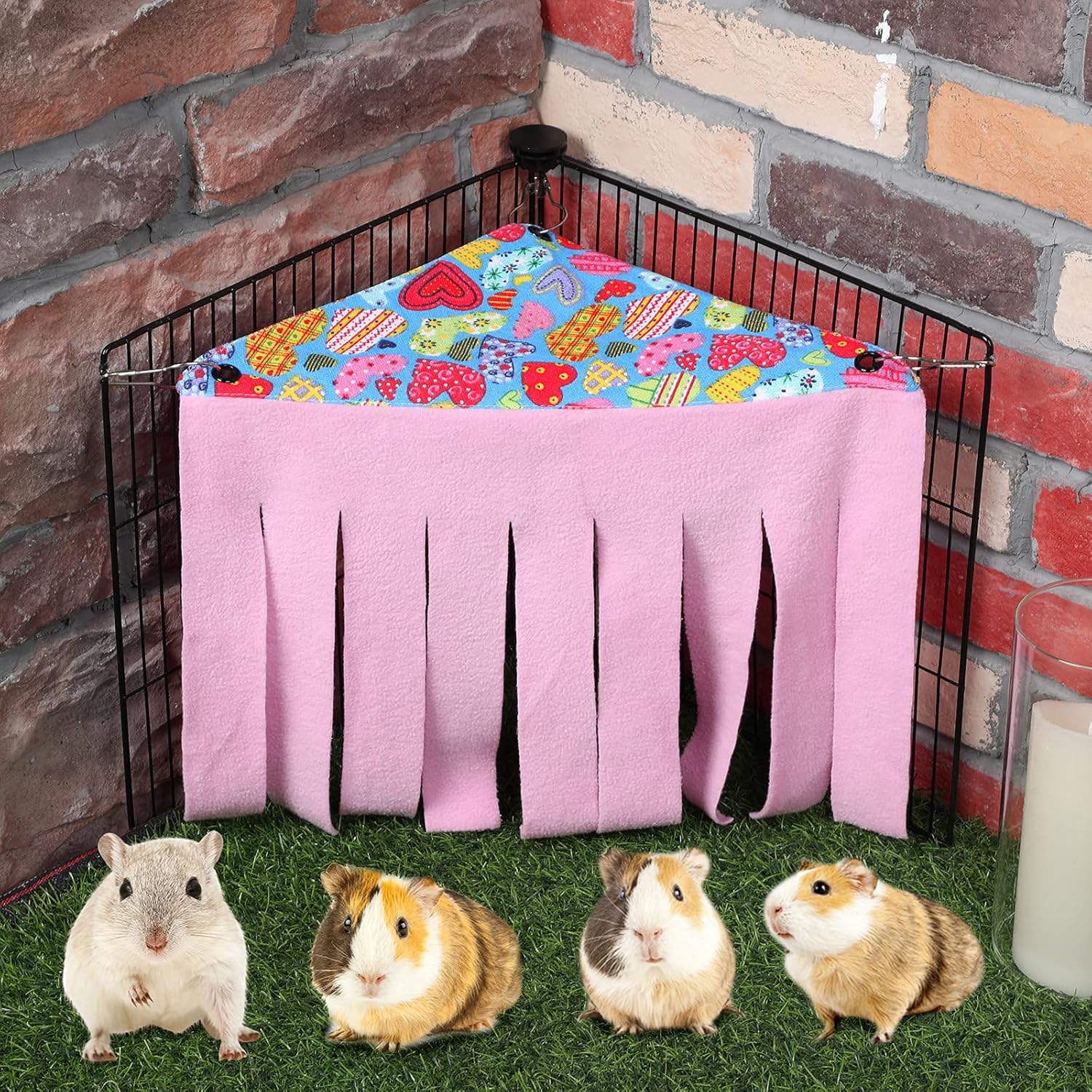 Buy 2 Pieces Guinea Pig Hideout Small Animal Corner Fleece Hideaway ...