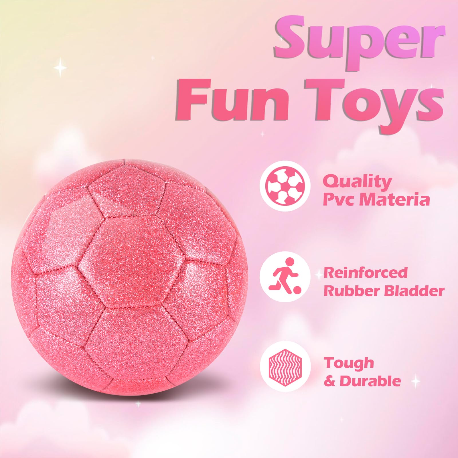 Snapklik.com : DLUGOPIS Size 4 Pink Glitter Soccer Ball