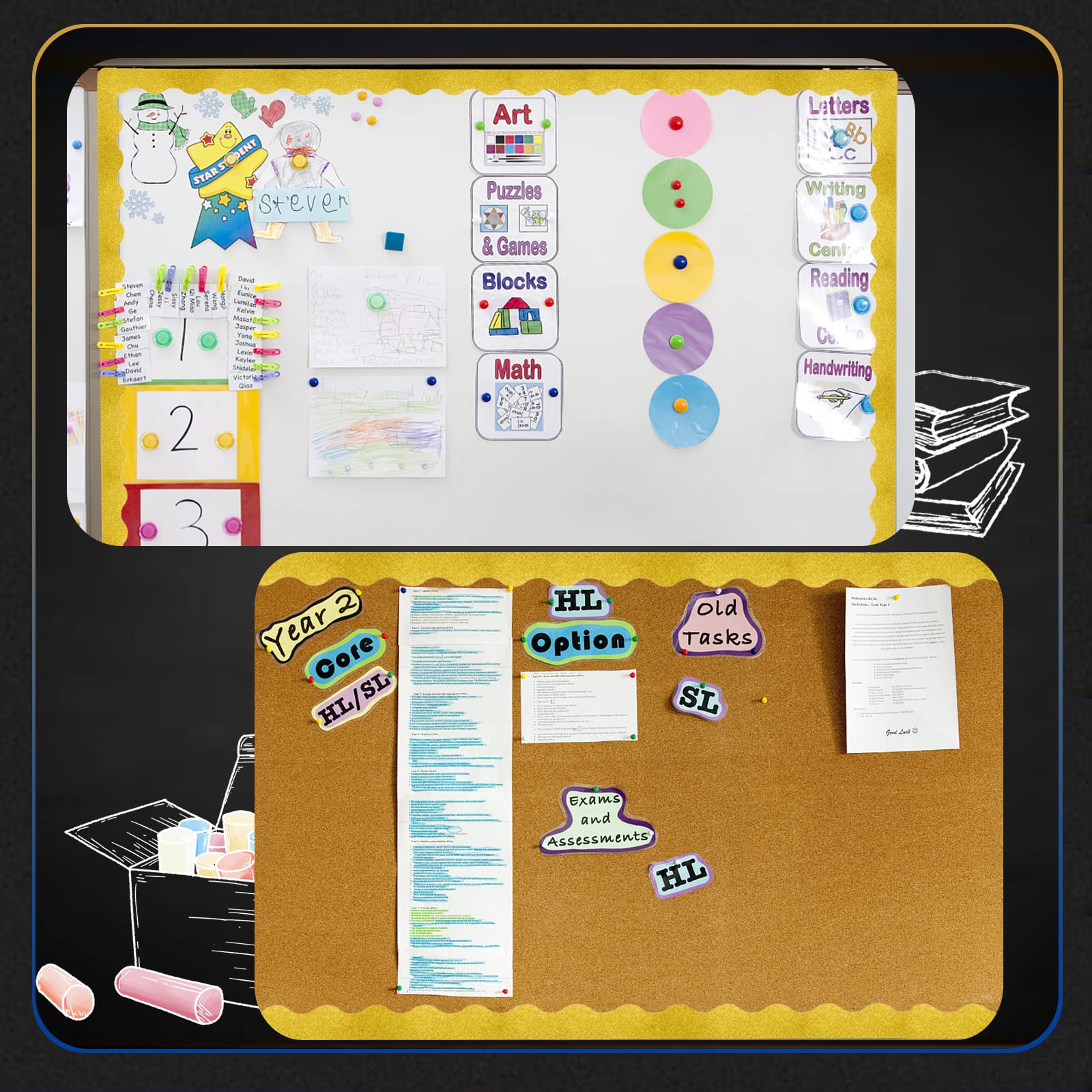 Snapklik.com : 100 Feet Bulletin Board Border Glitter Shine Scalloped ...