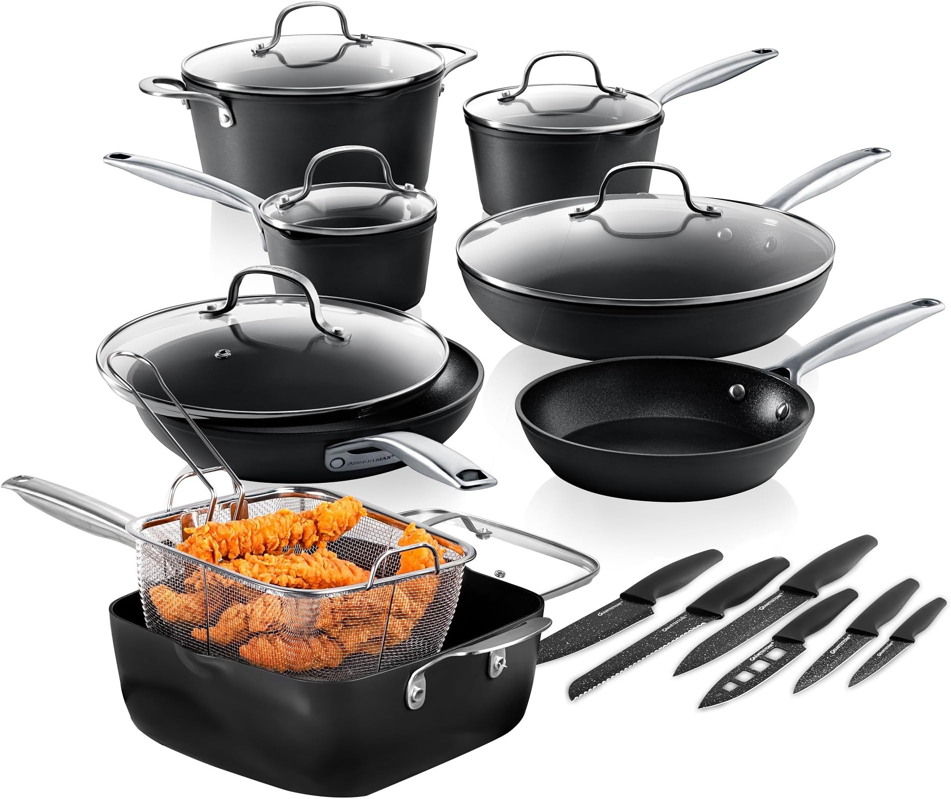 Amazon.com: Granitestone Stackable Pots and Pans Set Nonstick, 10 Piece ...