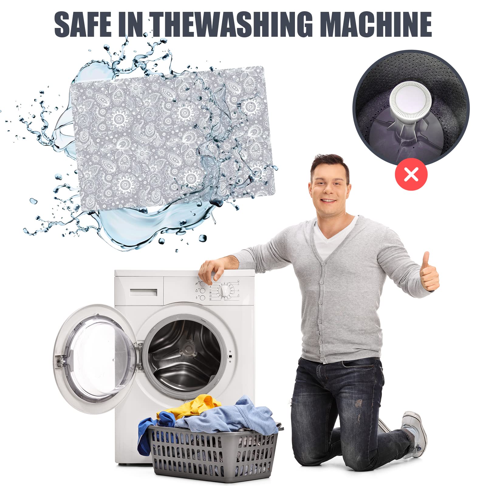 RUEIURI 0.1 Inch Ultra Thin Kitchen Sink Floor Mat, Waterproof Indoor ...