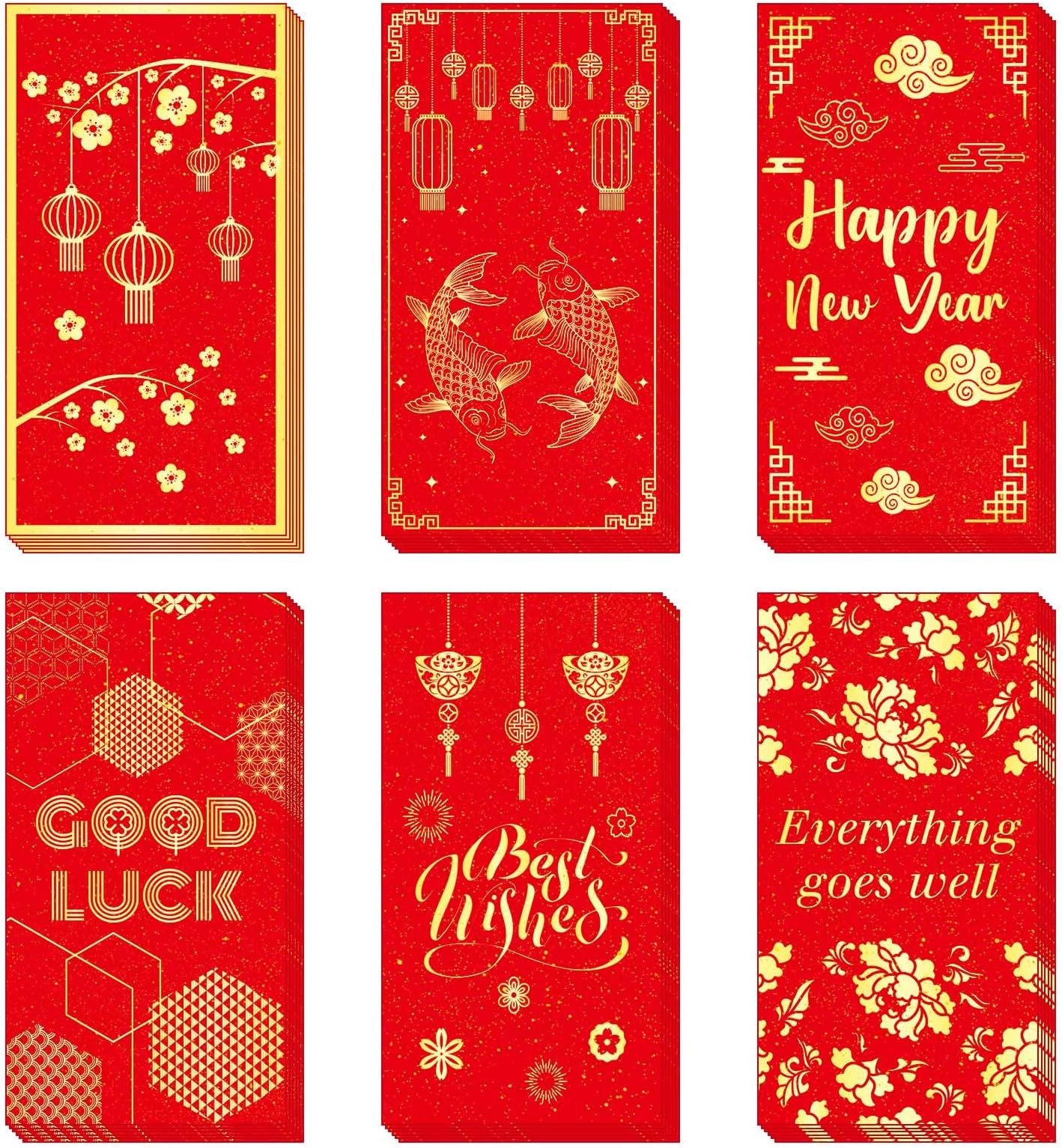 Amazon.com : Henoyso 36 Pack Chinese Red Envelope 2025 New Year ...