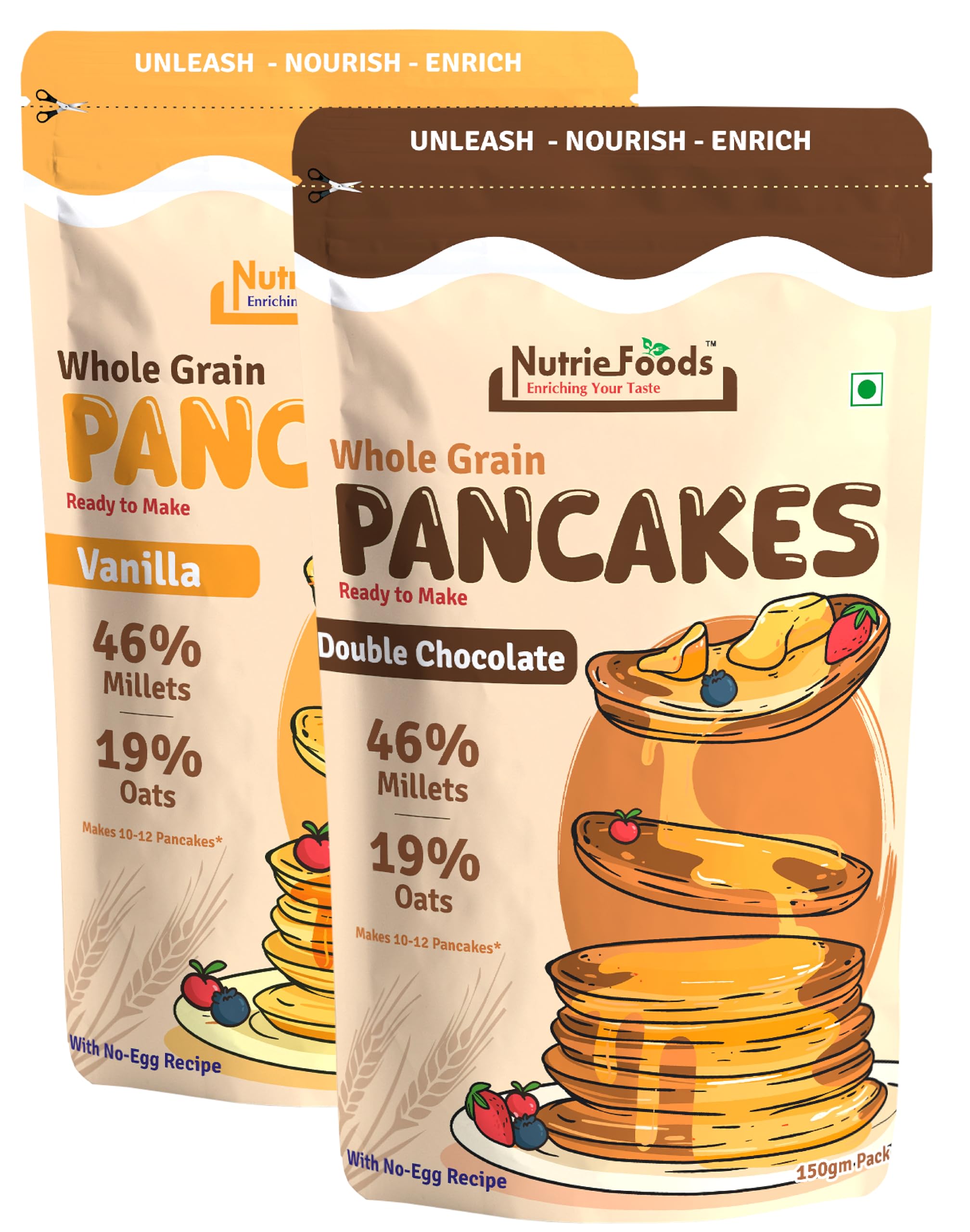 "NUTRIEFOODS" Enriching Your Taste Millet Pancakes Mix, 0% Maida ...