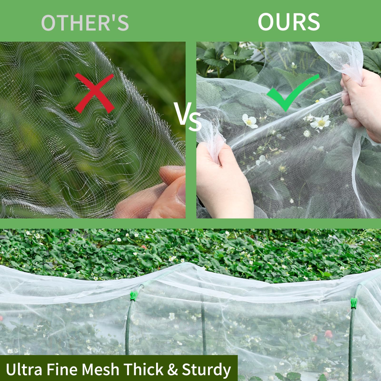 Snapklik.com : Garden Netting Kits, 10x33 Ft Ultra Fine Mesh Netting