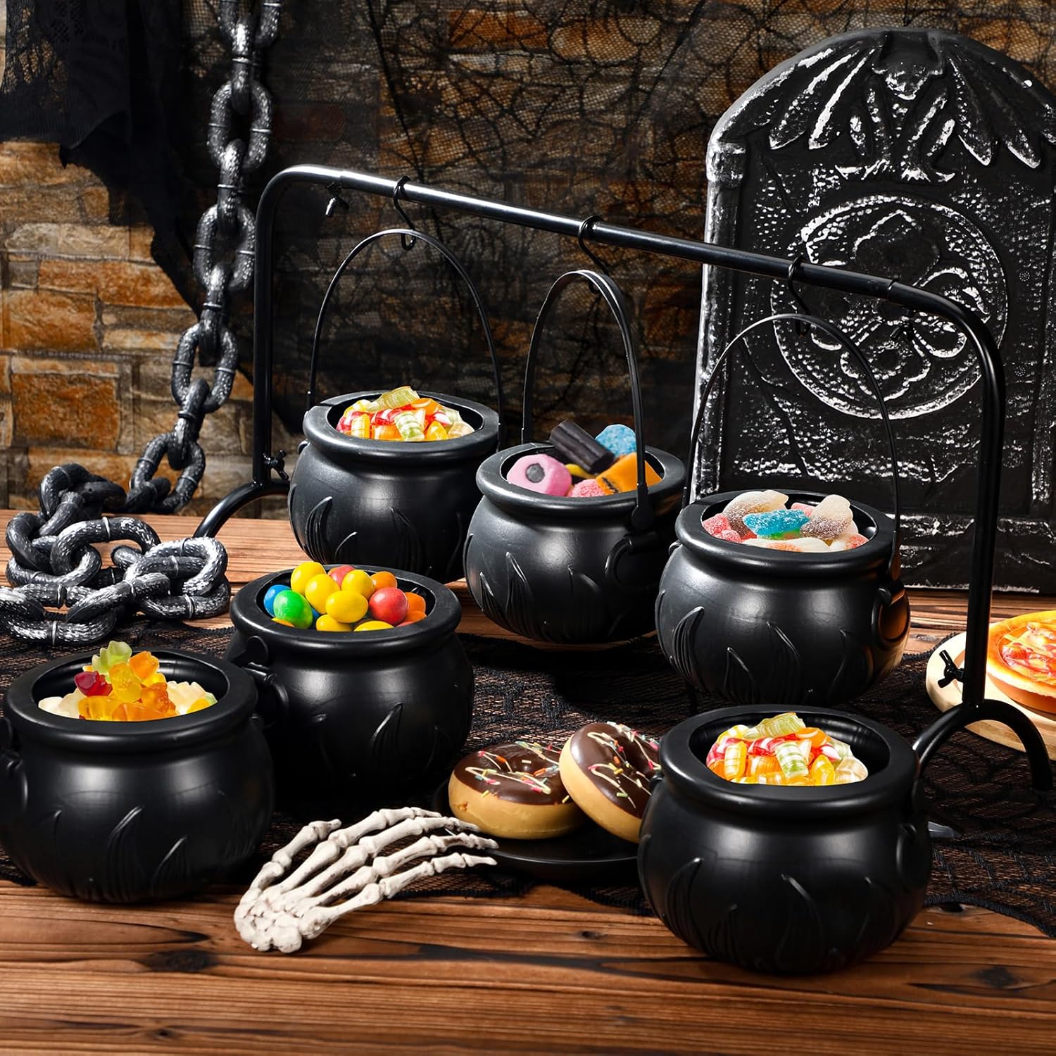 Amazon.com | Tanlade Halloween Witch Cauldron Candy Serving Bowl Set of ...