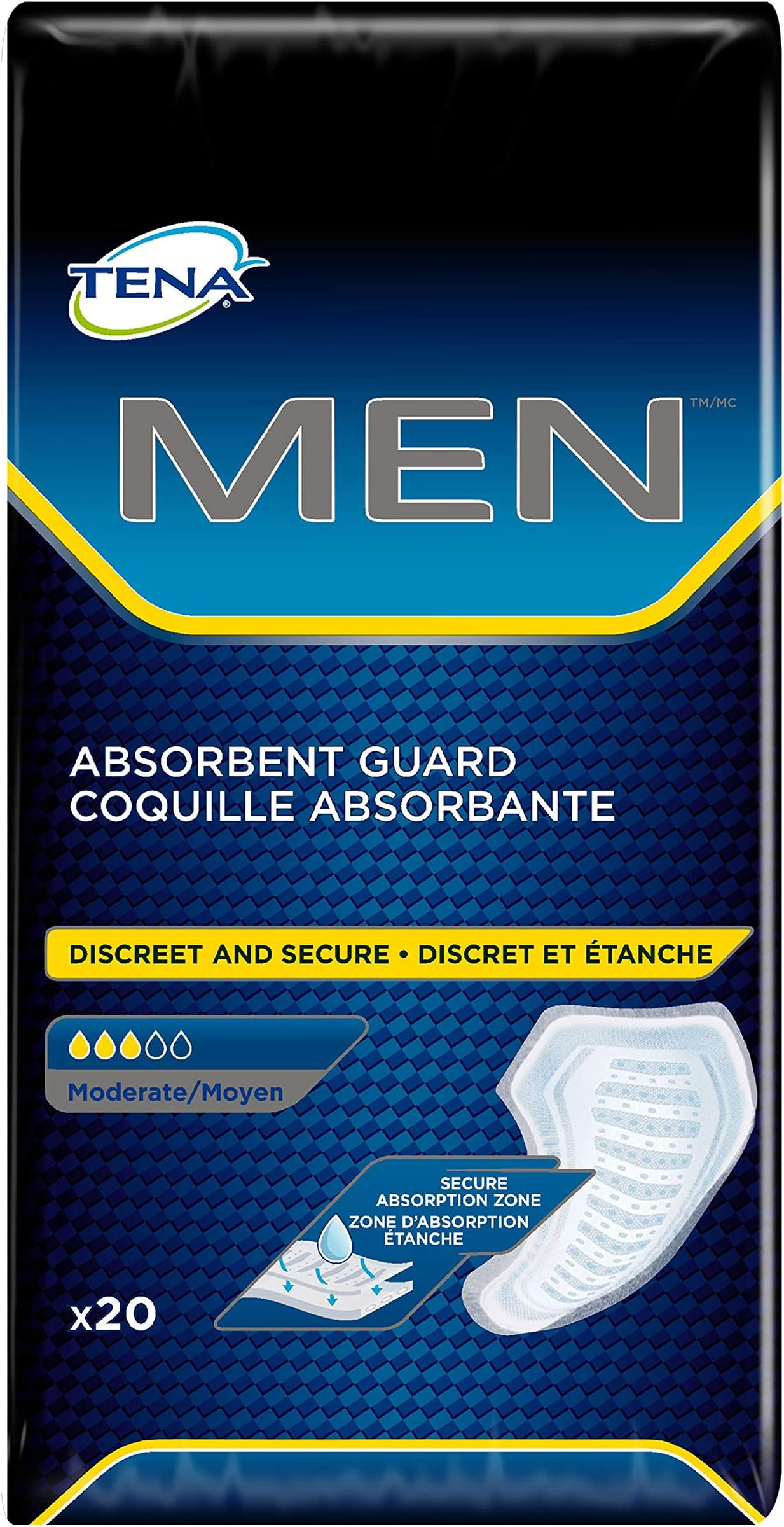 Amazon.com: Tena Incontinence Guards for Men, Maximum Absorbency, 20 ct ...