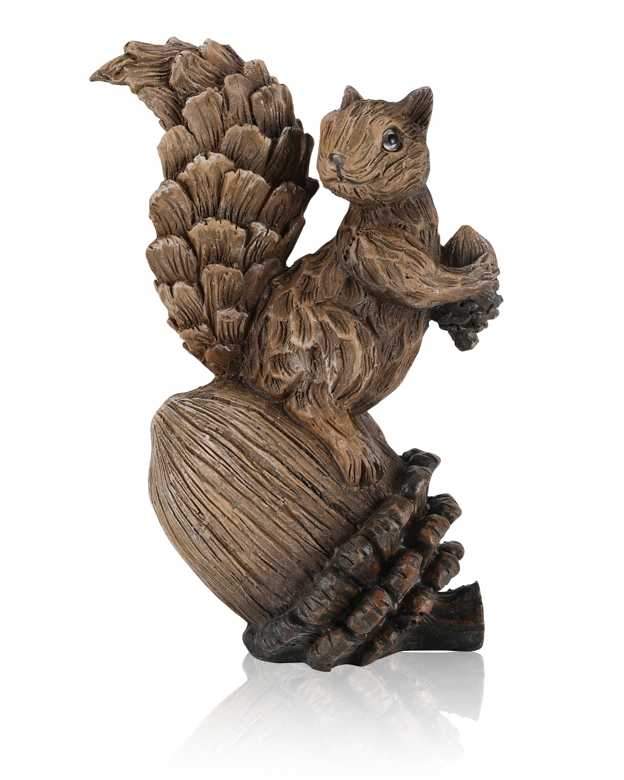 Amazon.com: GoGnome Handcrafted Resin Squirrel Figurine on Pinecone - 8 ...