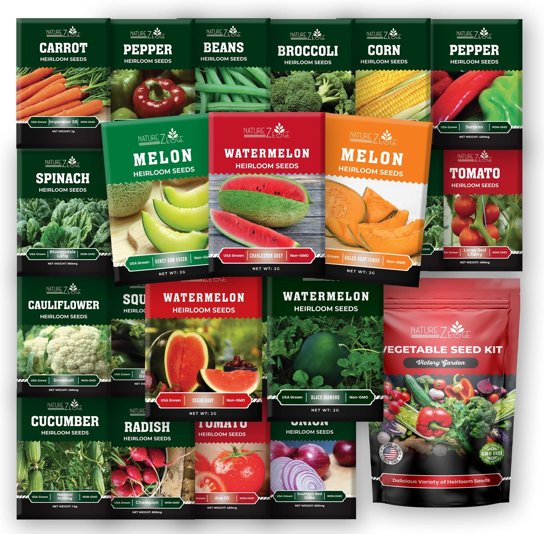 Amazon.com : Vegetable and Fruit Seed Variety Pack, Gardening Seeds for Planting : Patio, Lawn ...