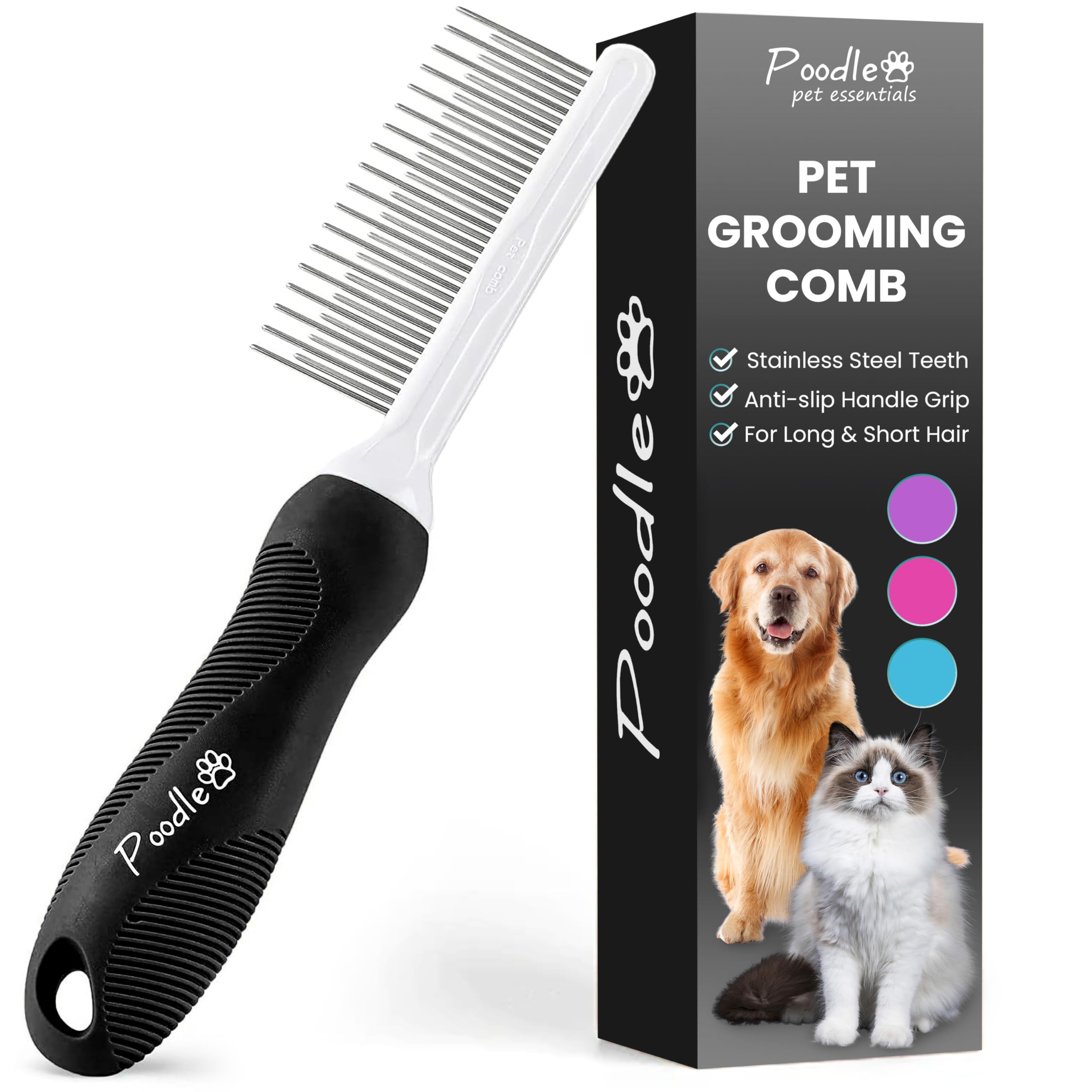 Amazon.com: POODLIE Poodle Pet Dog Combs for Grooming Matting - Metal ...